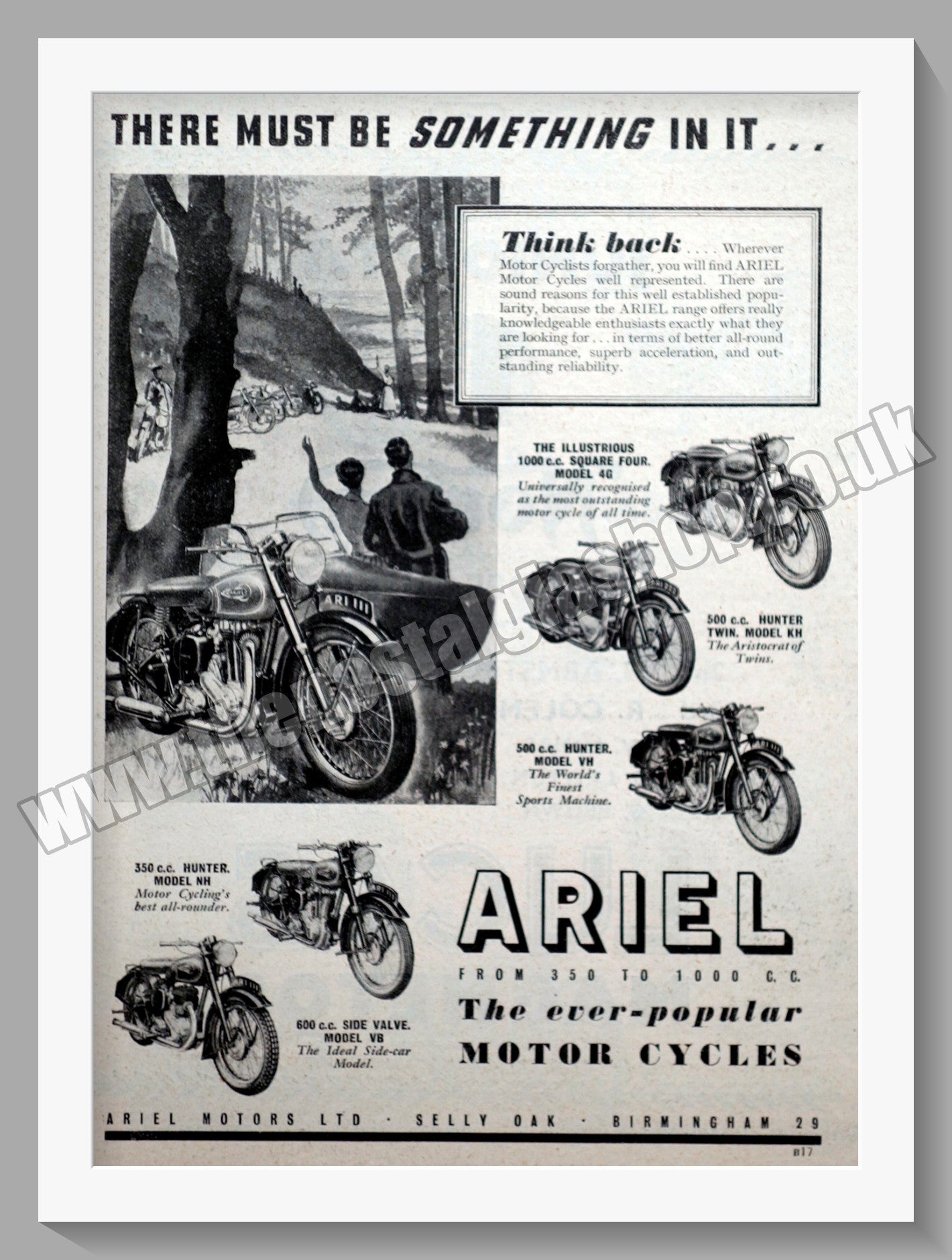 Ariel Motorcycles. Original Advert 1952 (ref AD60561) – The Nostalgia Shop