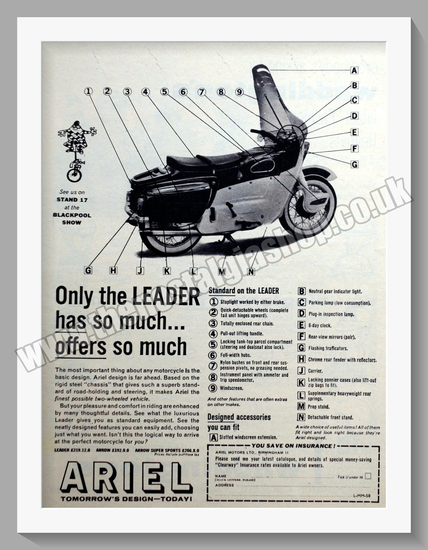 Ariel Leader Motorcycles. Original Advert 1961 (ref AD60623) – The ...