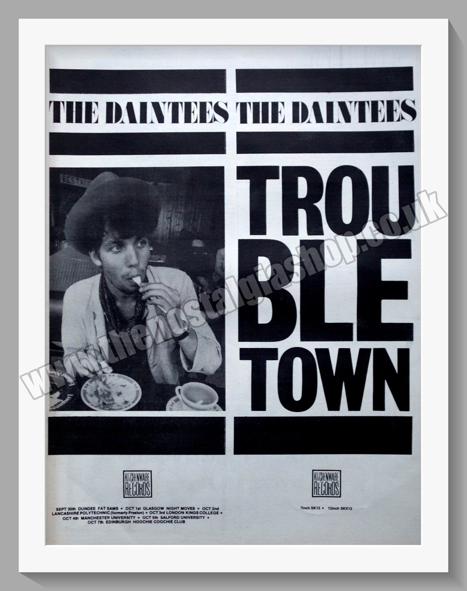Dantees (The) Trouble Town.1984 Large Original Advert (ref AD15149 ...