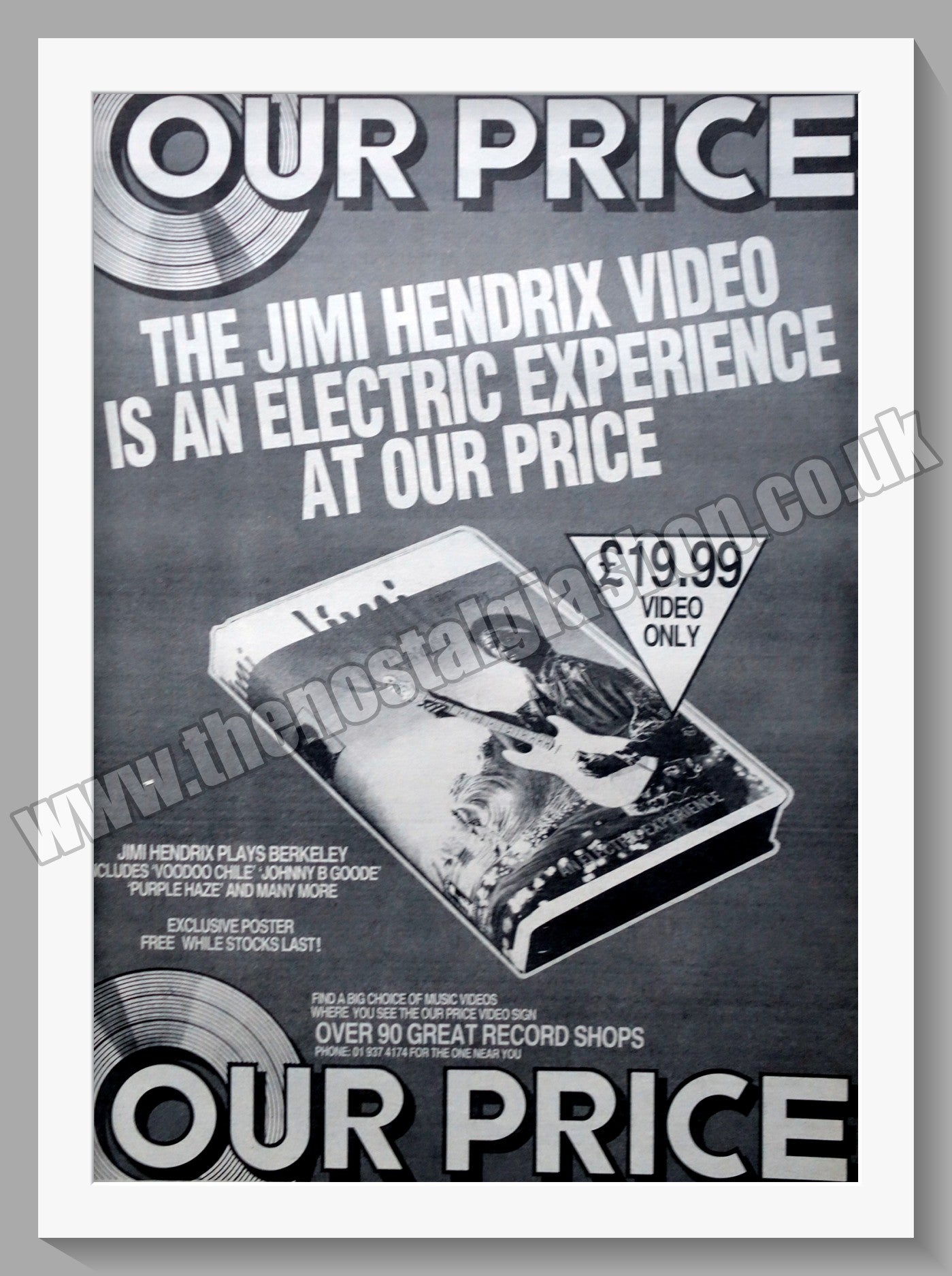 Jimi Hendrix Plays Berkeley.1985 Large Original Advert (ref AD15189 ...
