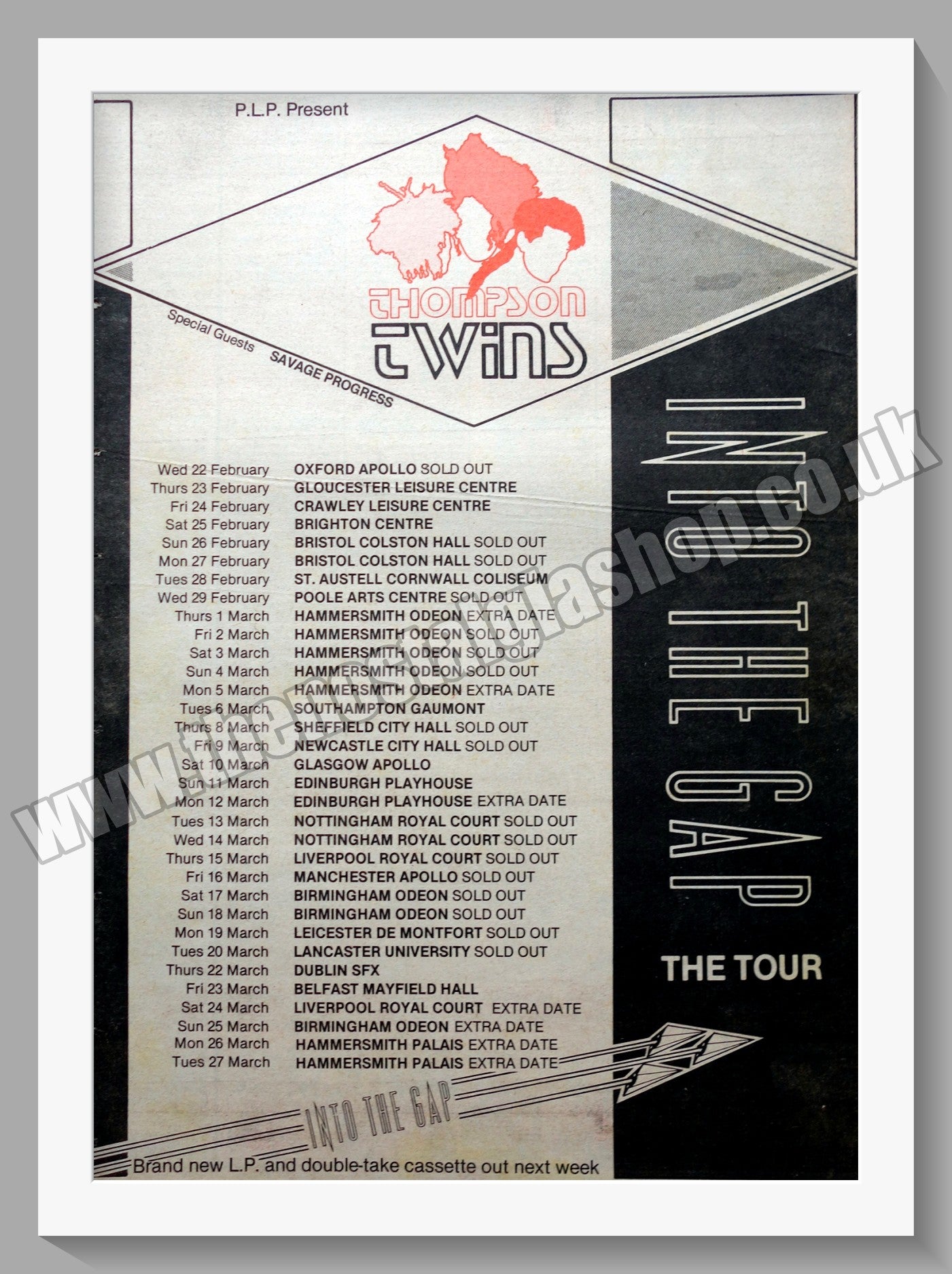 Thompson Twins Into The Gap Tour. 1984 Large Original Advert (ref AD15 ...