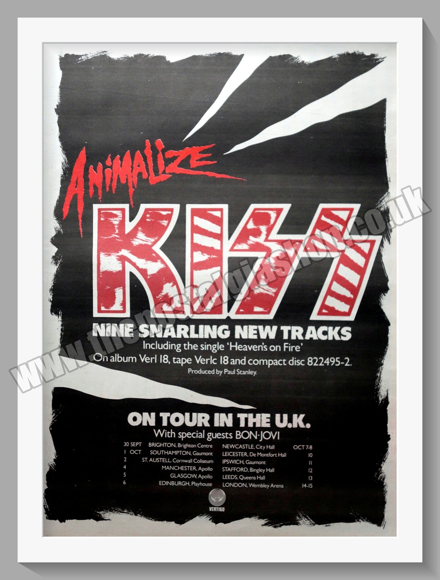 Kiss. Animalize. UK Tour. 1984 Original Advert (ref AD15237) – The ...