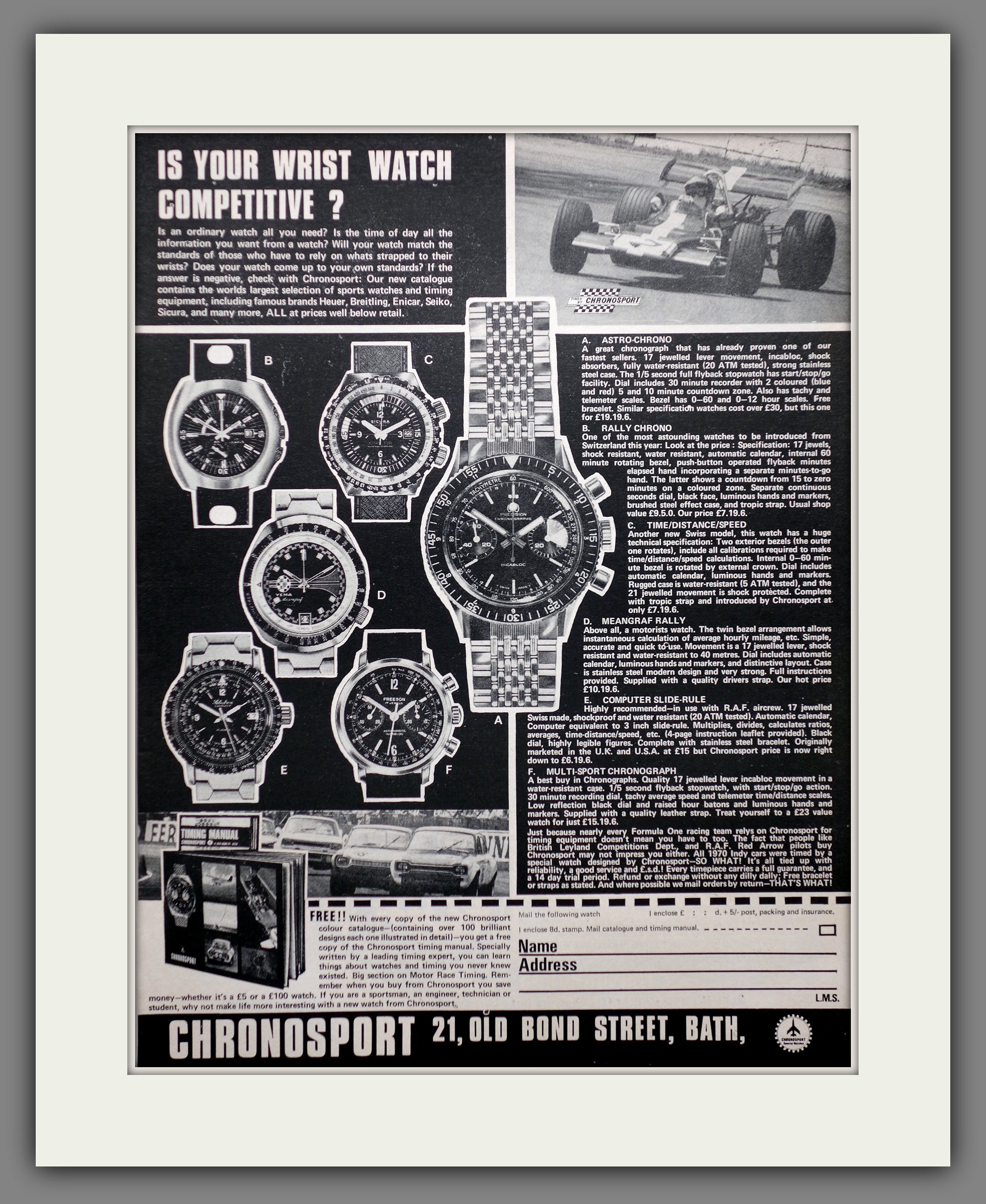 Chronosport Watches. Original Advert 1970 (ref AD60680) – The Nostalgia ...