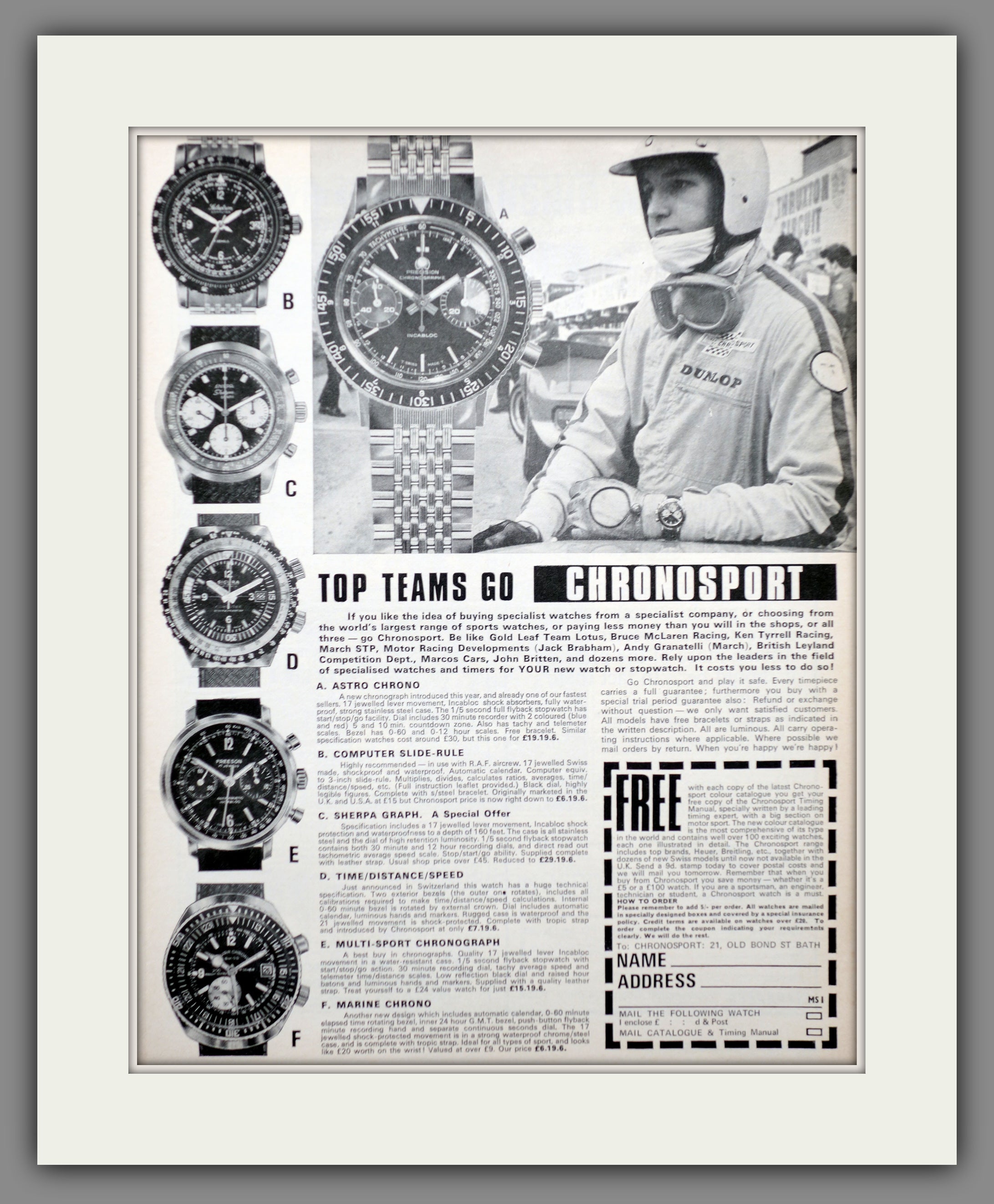 Chronosport Watches. Original Advert 1970 (ref AD60688) – The Nostalgia ...