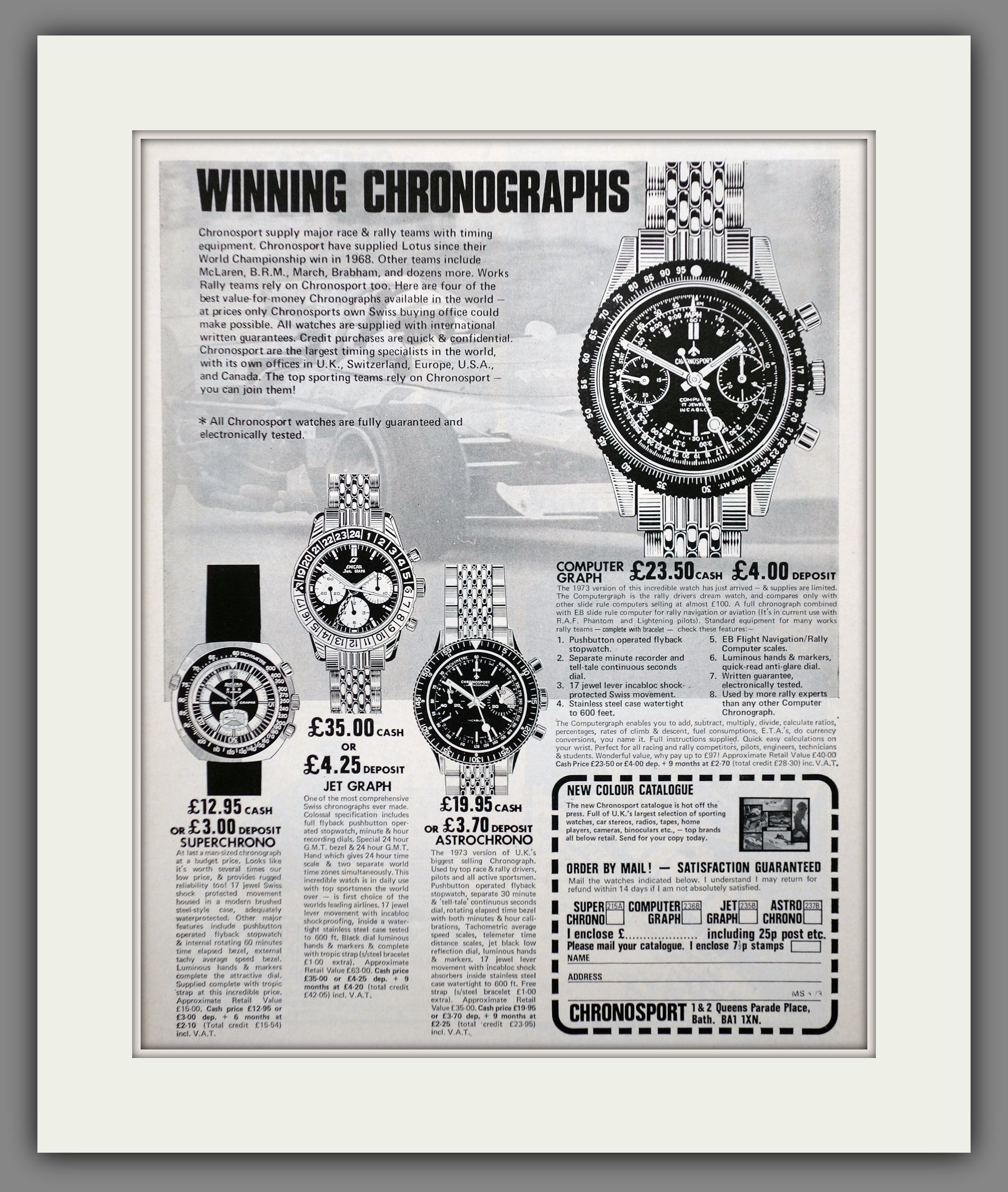 Chronosport Watches. Original Advert 1973 (ref AD60691) – The Nostalgia ...