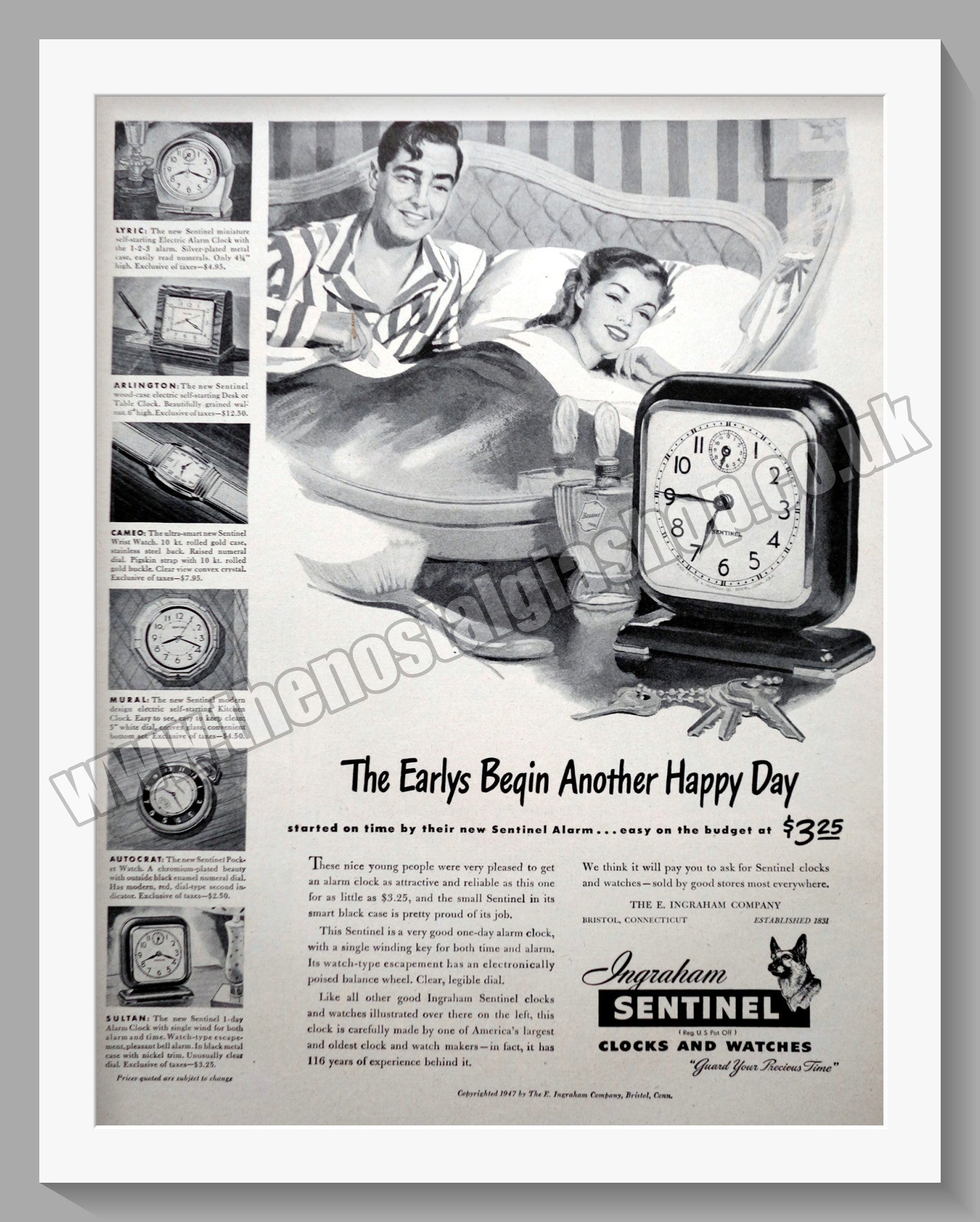 Sentinel Clocks and Watches. Original Advert 1947 (ref AD300812) – The ...