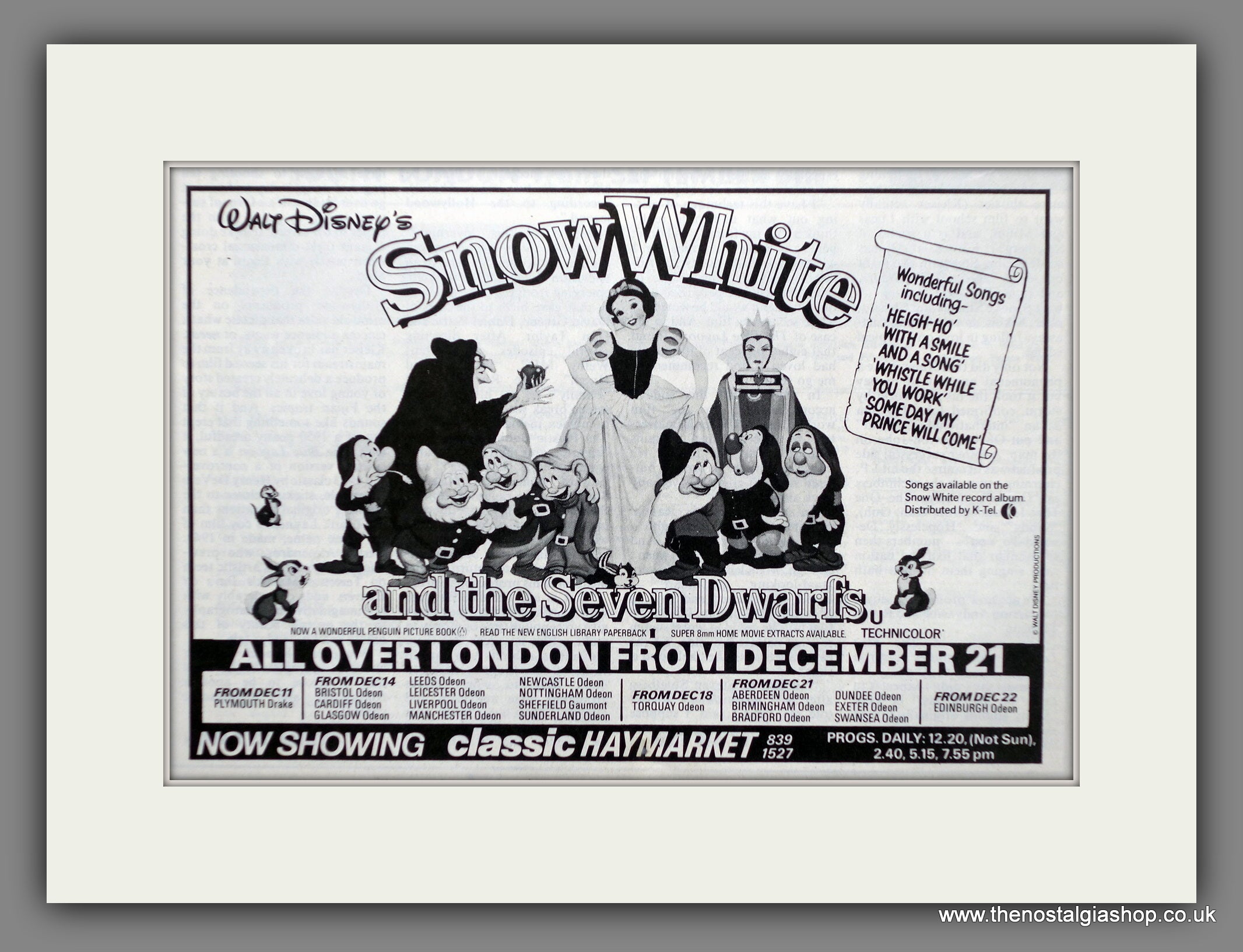 Snow White. 1981 Original Advert (ref AD60802) – The Nostalgia Shop