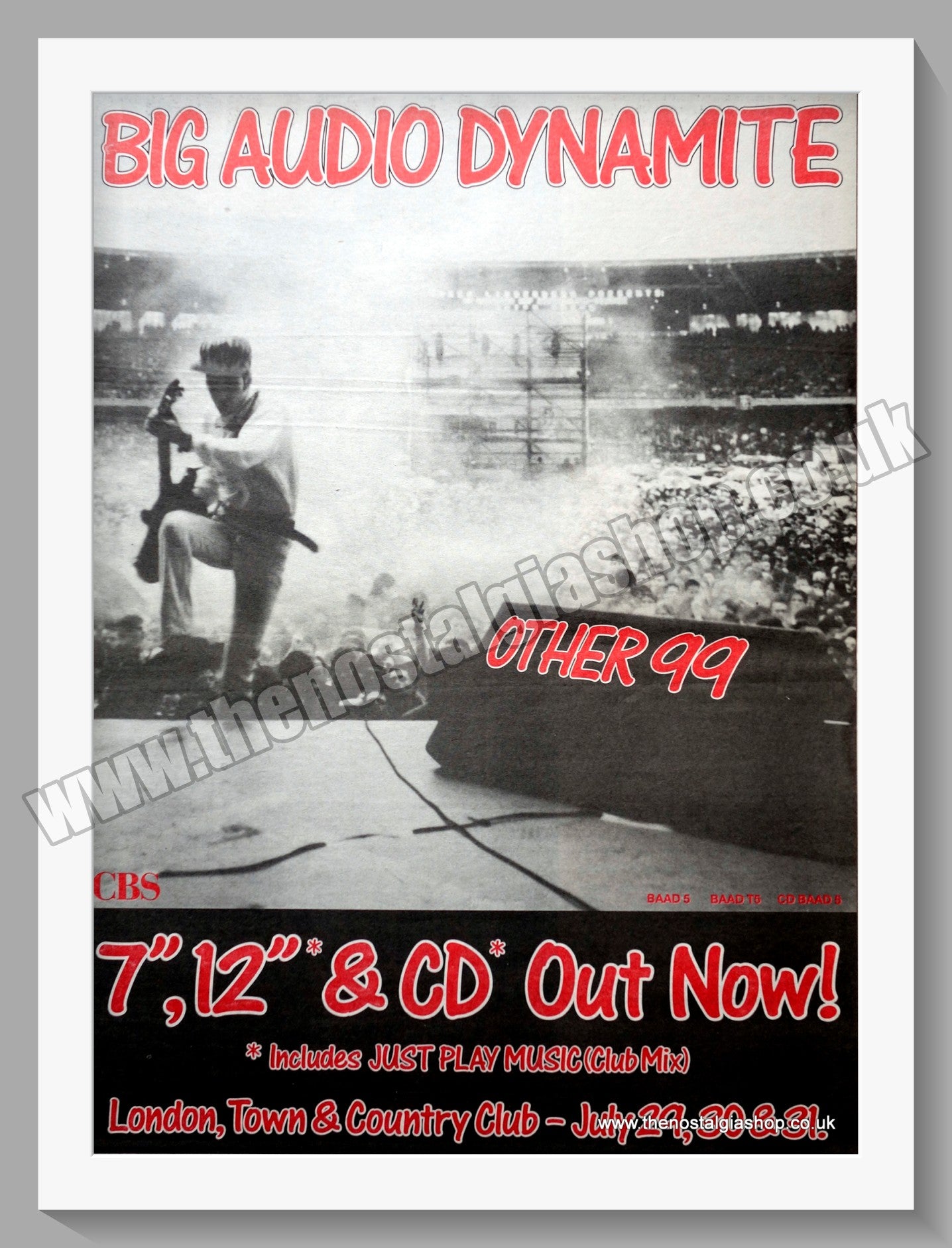 Big Audio Dynamite Other 99. 1988 Large Original Advert (ref AD15402 ...