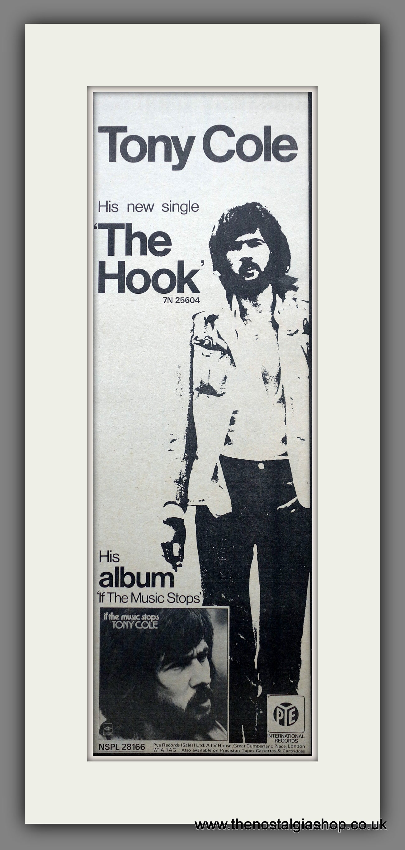 Tony Cole. The Hook. Vintage Original Advert 1973 (ref AD200355) – The ...