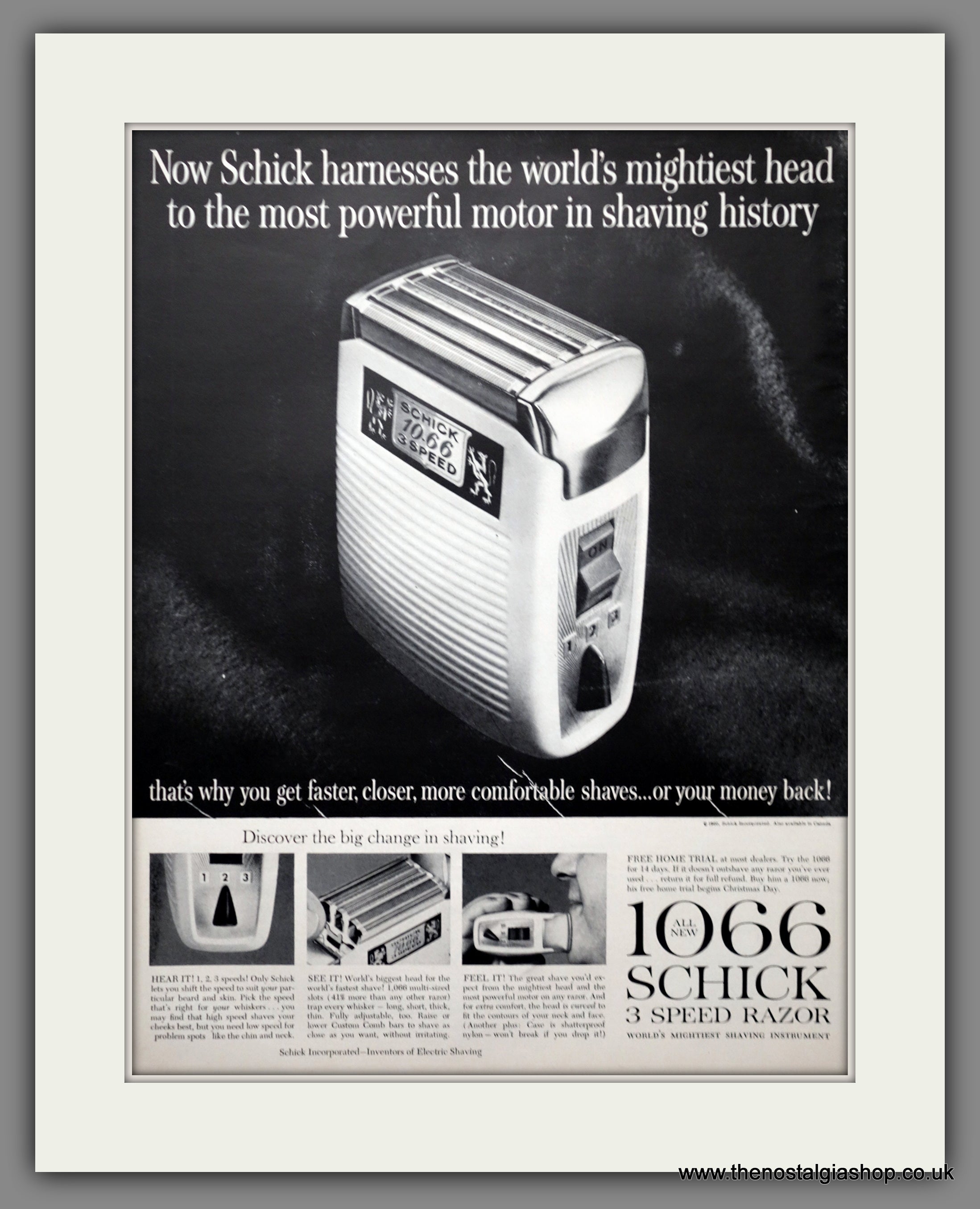 Schick 3 Speed Razor. Large Original Advert 1960 (ref AD300932) – The ...