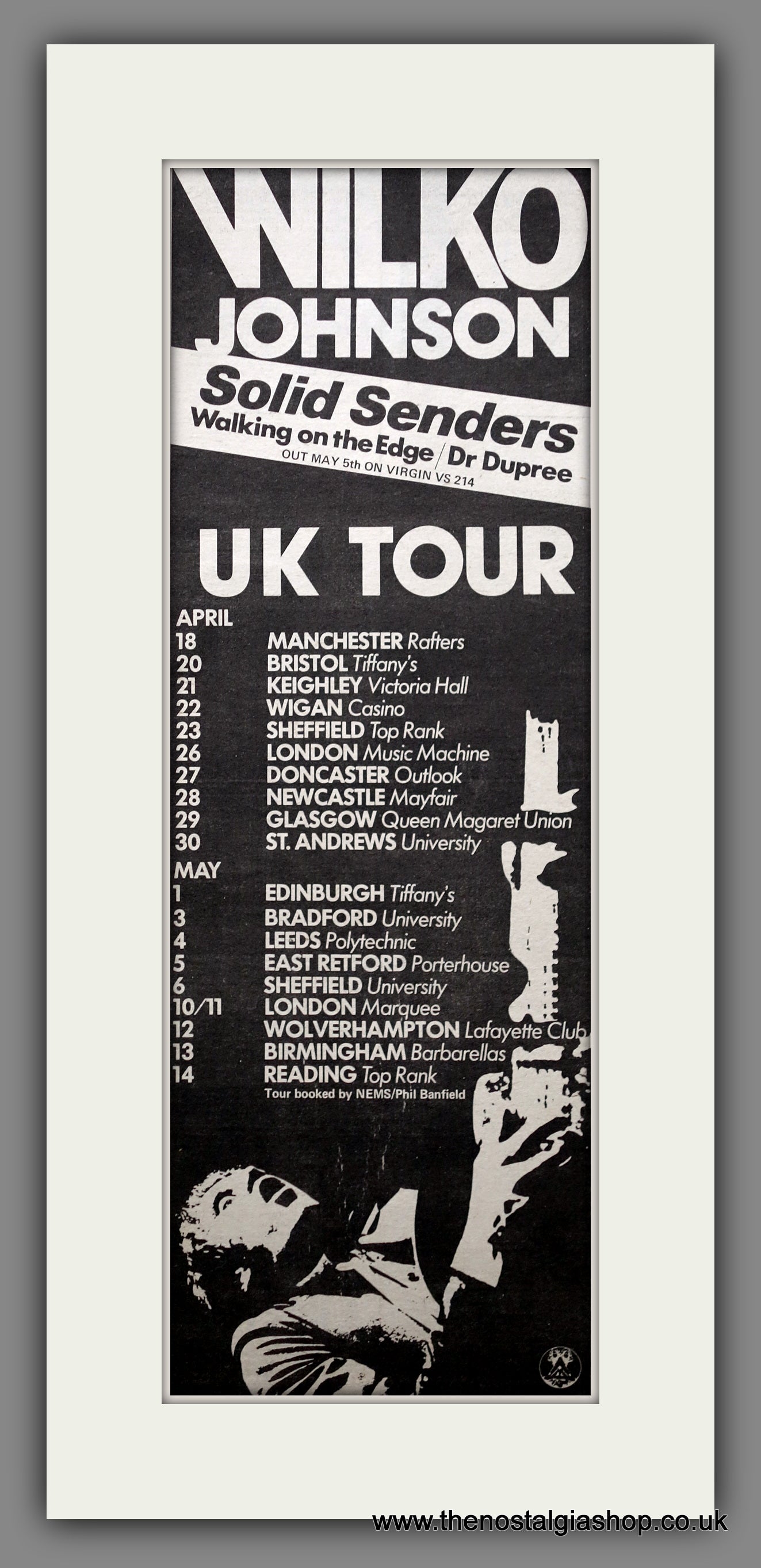 Wilko Johnson UK Tour. Vintage Original Advert 1978 (ref AD200431 ...