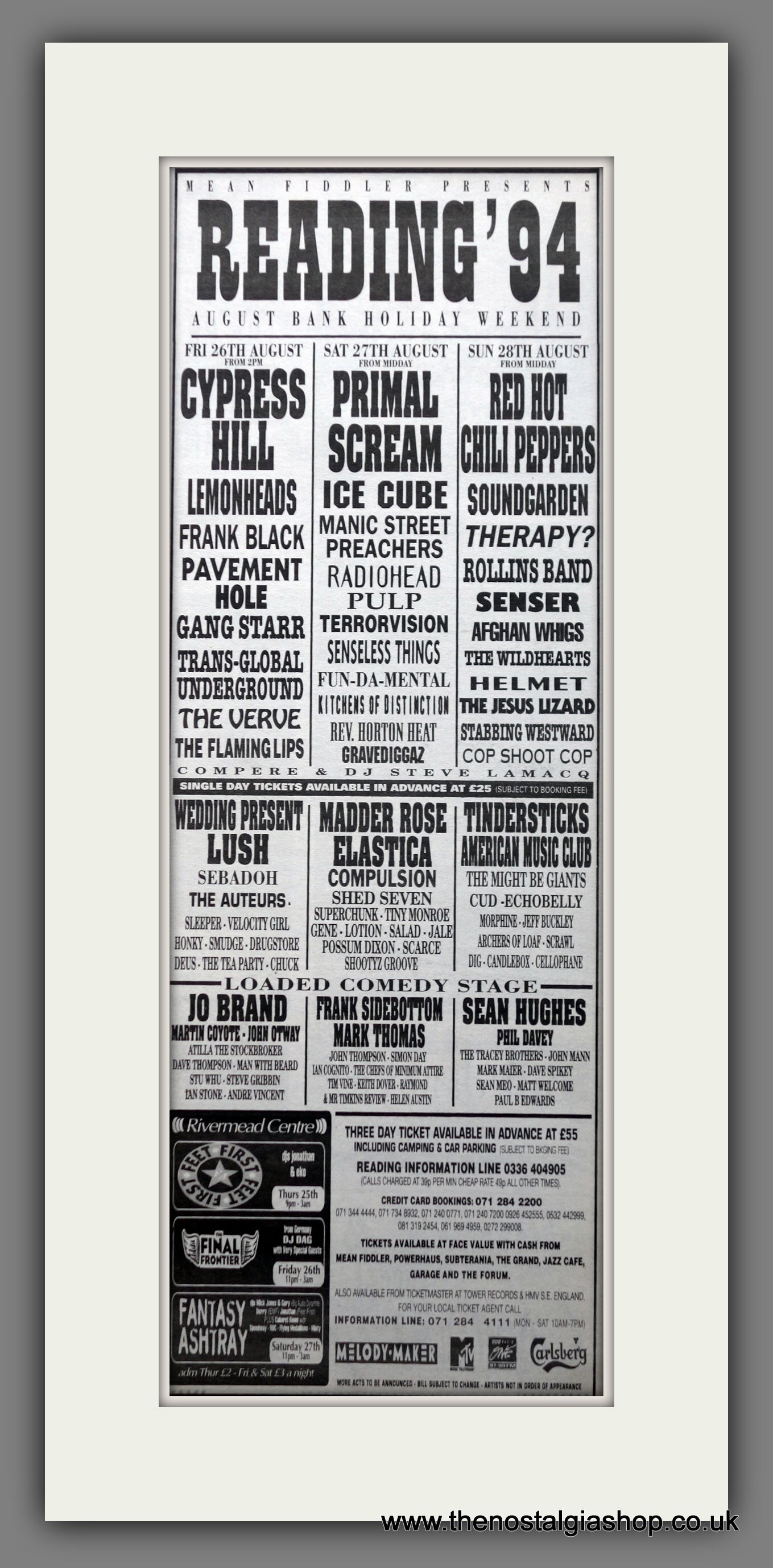 Reading Festival 1994. Original Advert 1994 (ref AD200464) – The ...