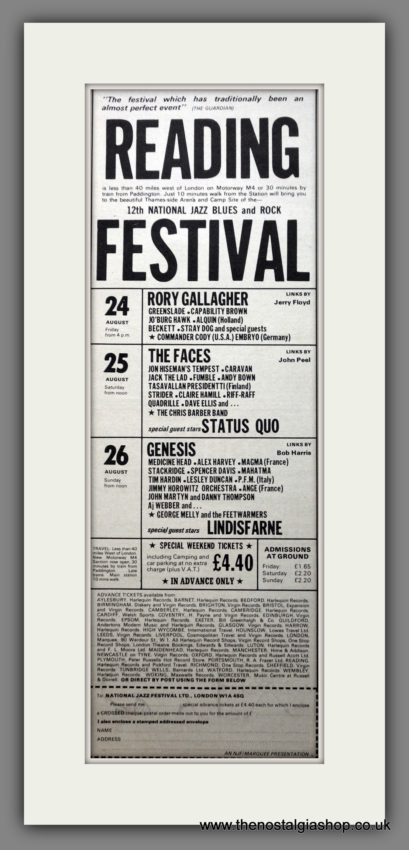 Reading Festival 1973. Original Advert 1973 (ref AD200465) – The ...