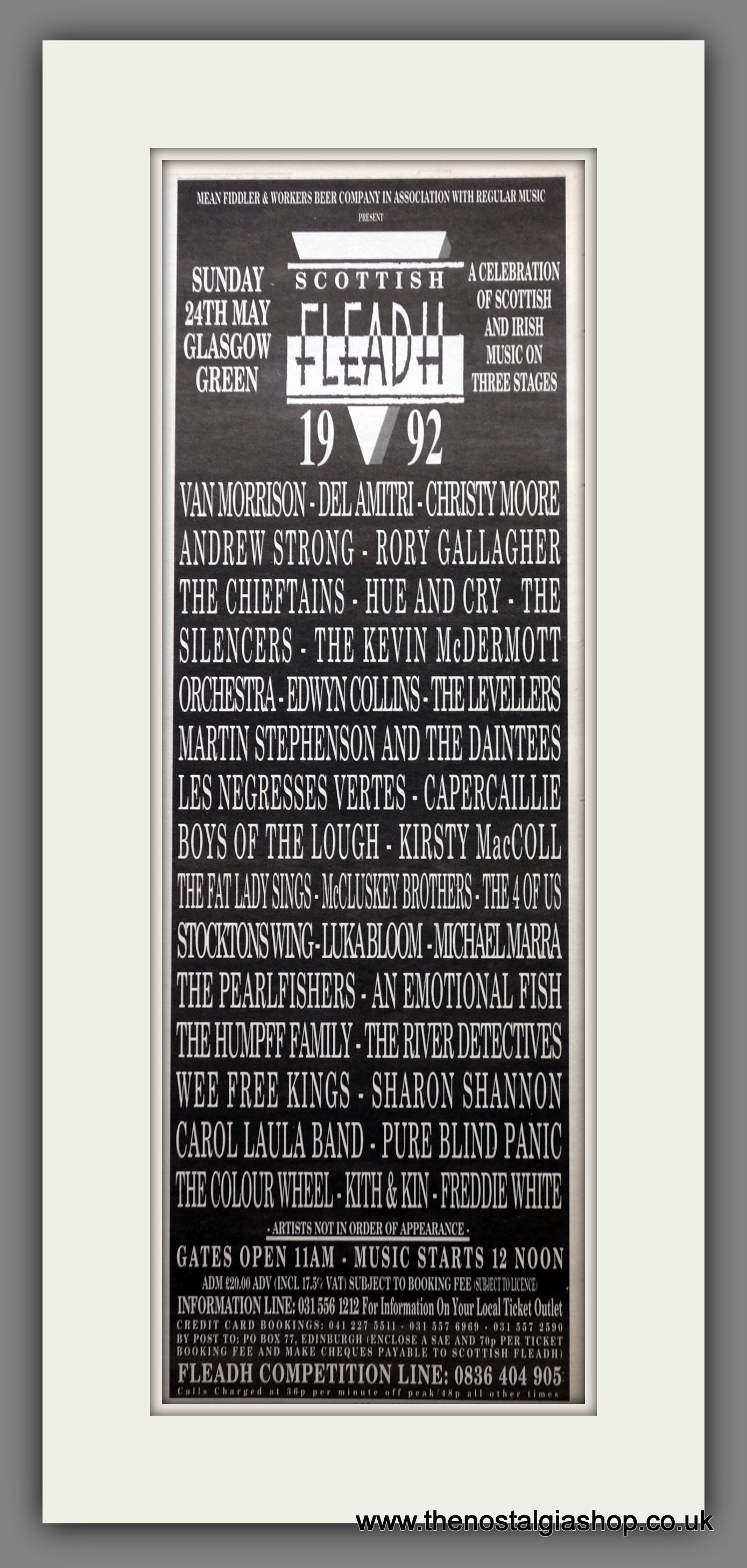 Scottish Fleadh Festival 1992. Original Advert (ref AD200466) – The ...