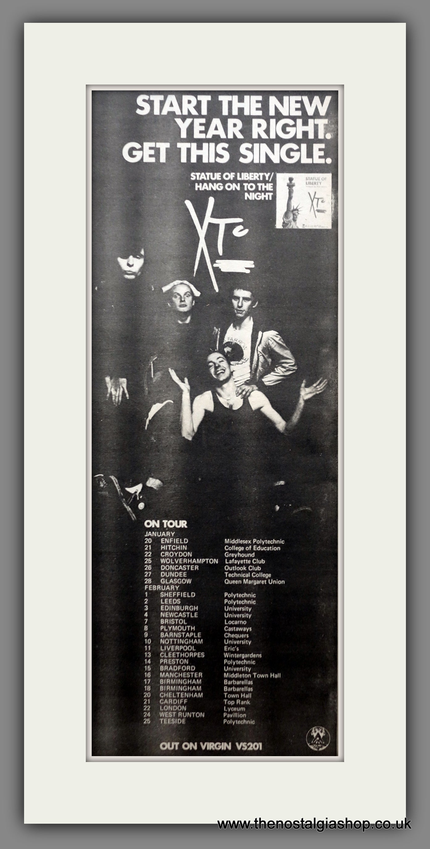 XTC. UK Tour Dates. Original Advert 1978 (ref AD200484) – The Nostalgia ...