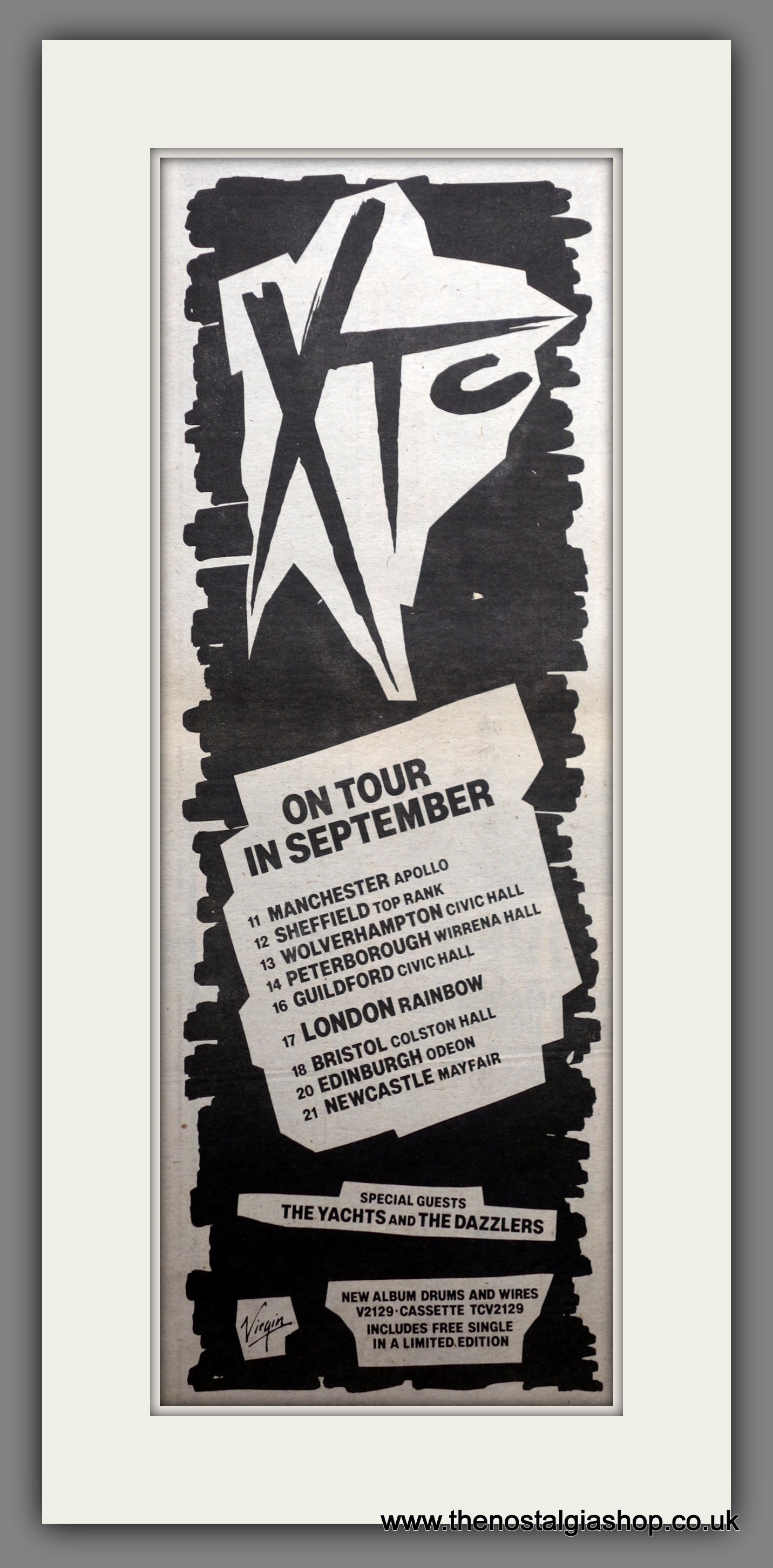 XTC. UK Tour Dates. Original Advert 1979 (ref AD200485) – The Nostalgia ...