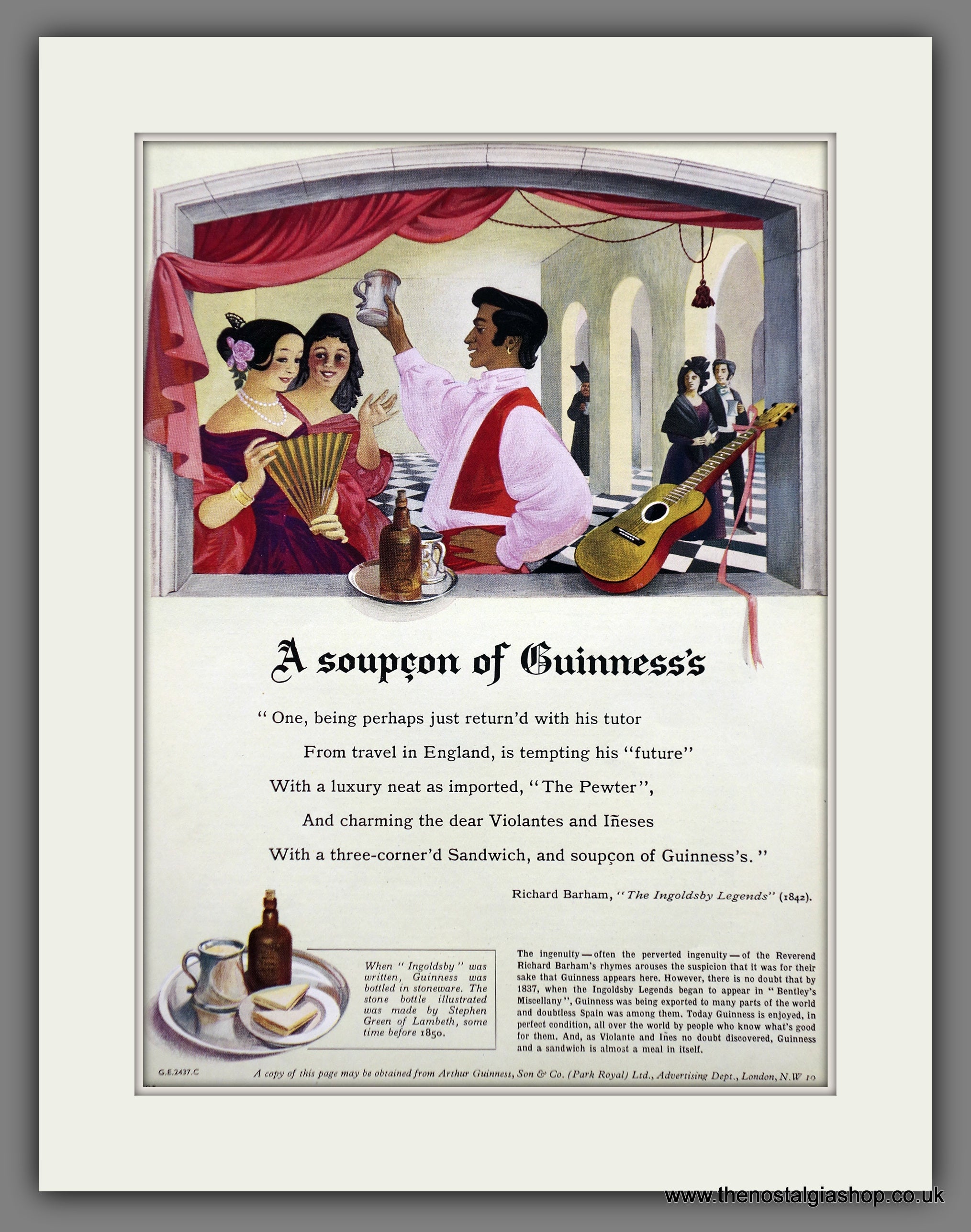 Guinness. A Soupcon of Guinness. 1955 Original Advert (ref AD60827 ...