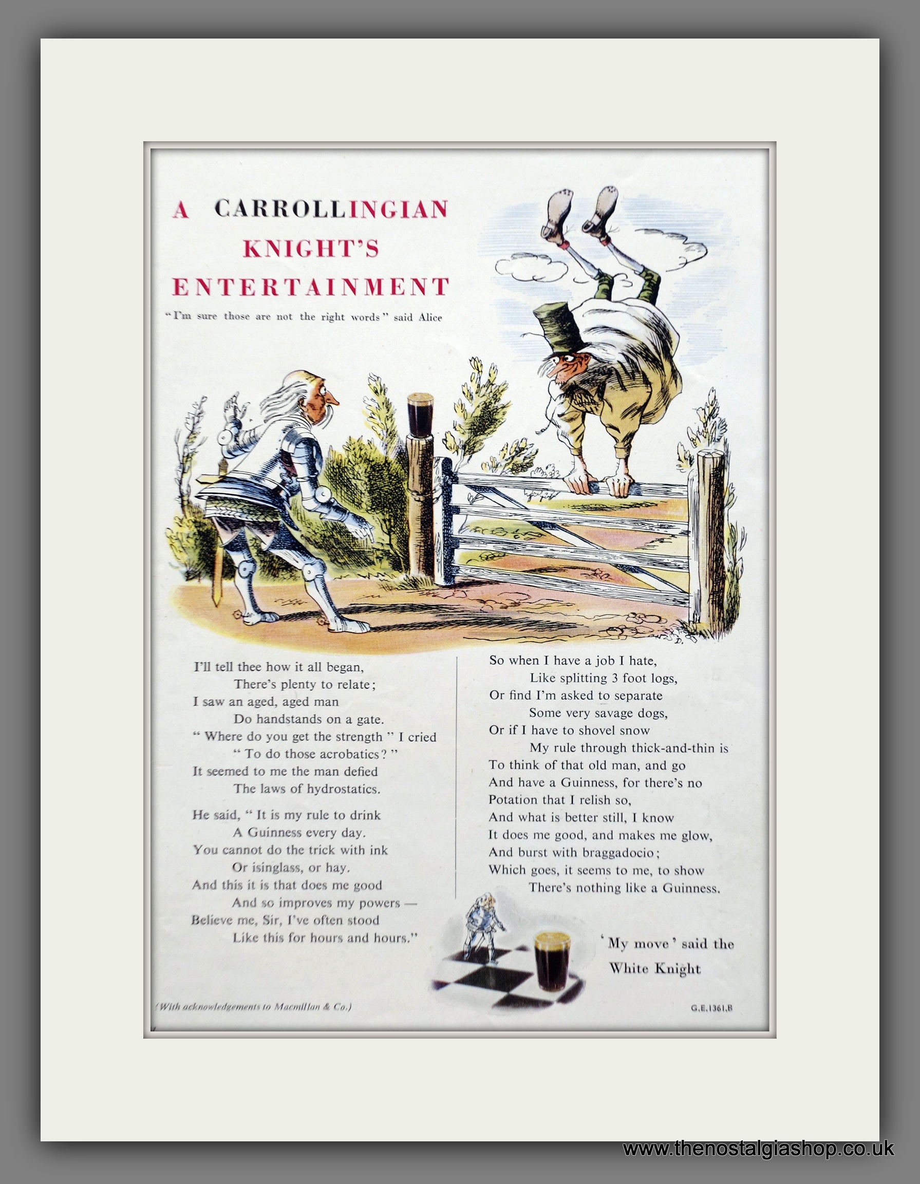 Guinness. A Carrolingian Knight's Entertainment. 1948 Original Advert ...