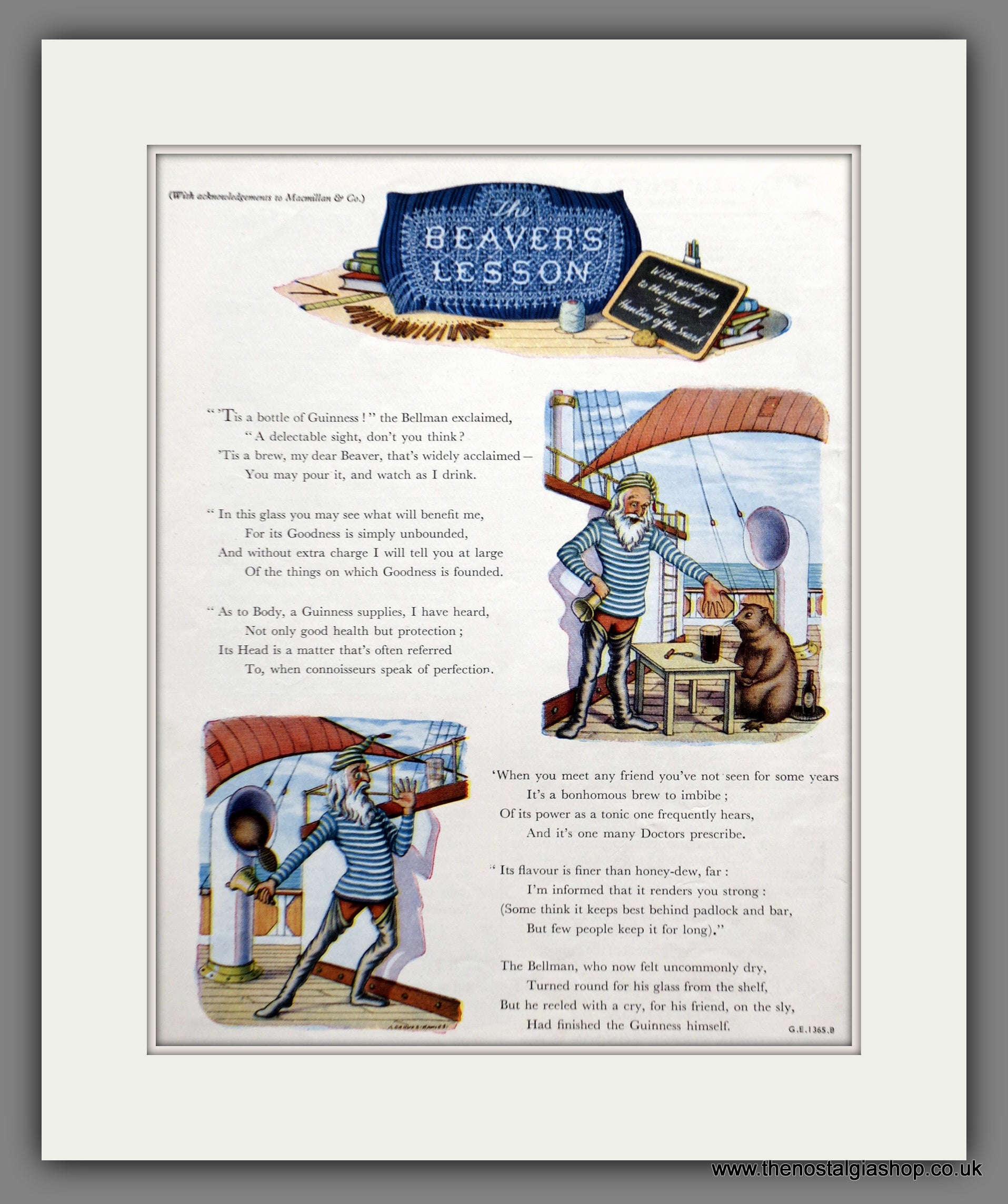 Guinness. The Beaver's Lesson. 1947 Original Advert (ref AD60837) – The ...