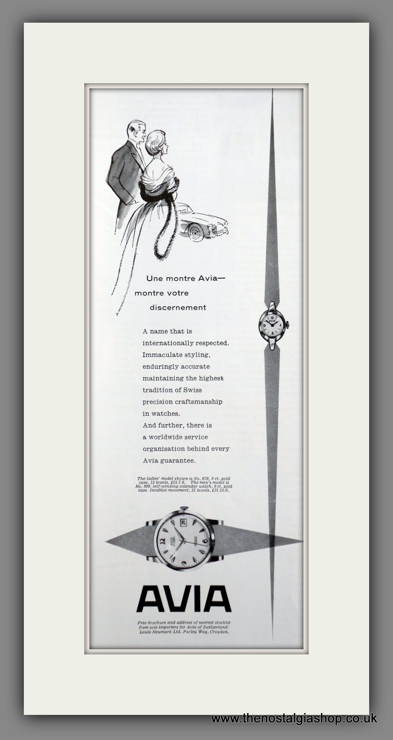 Avia Watches. Original Advert 1964 (ref AD400107) – The Nostalgia Shop