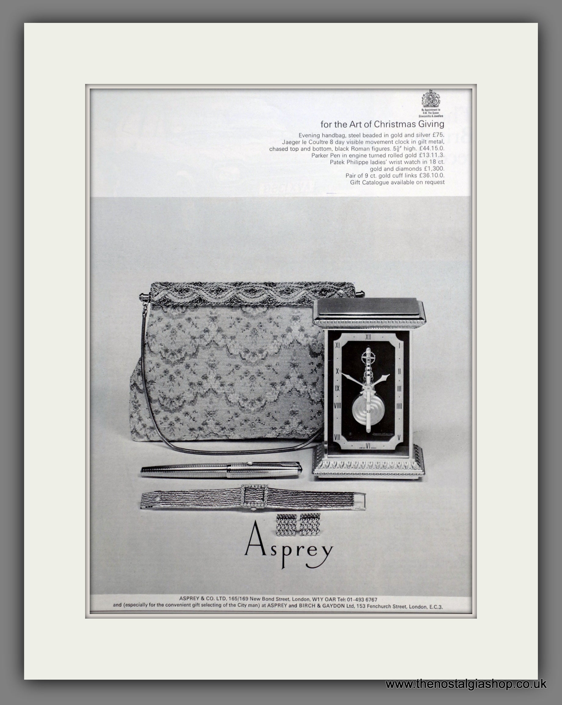 Asprey Clocks and Watches. Original Advert 1968 (ref AD301347) – The ...