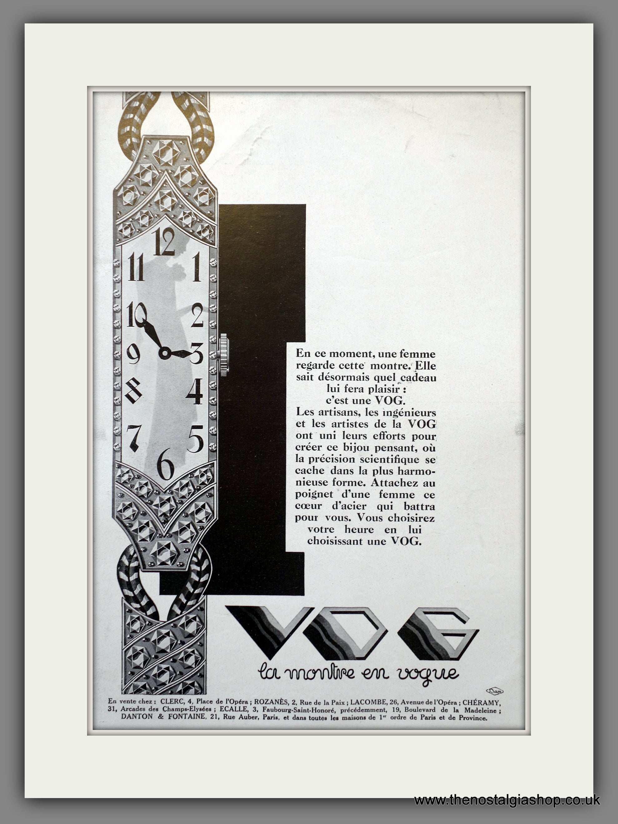 VOG Watches. Original French Advert 1929 (ref AD301337) – The Nostalgia ...