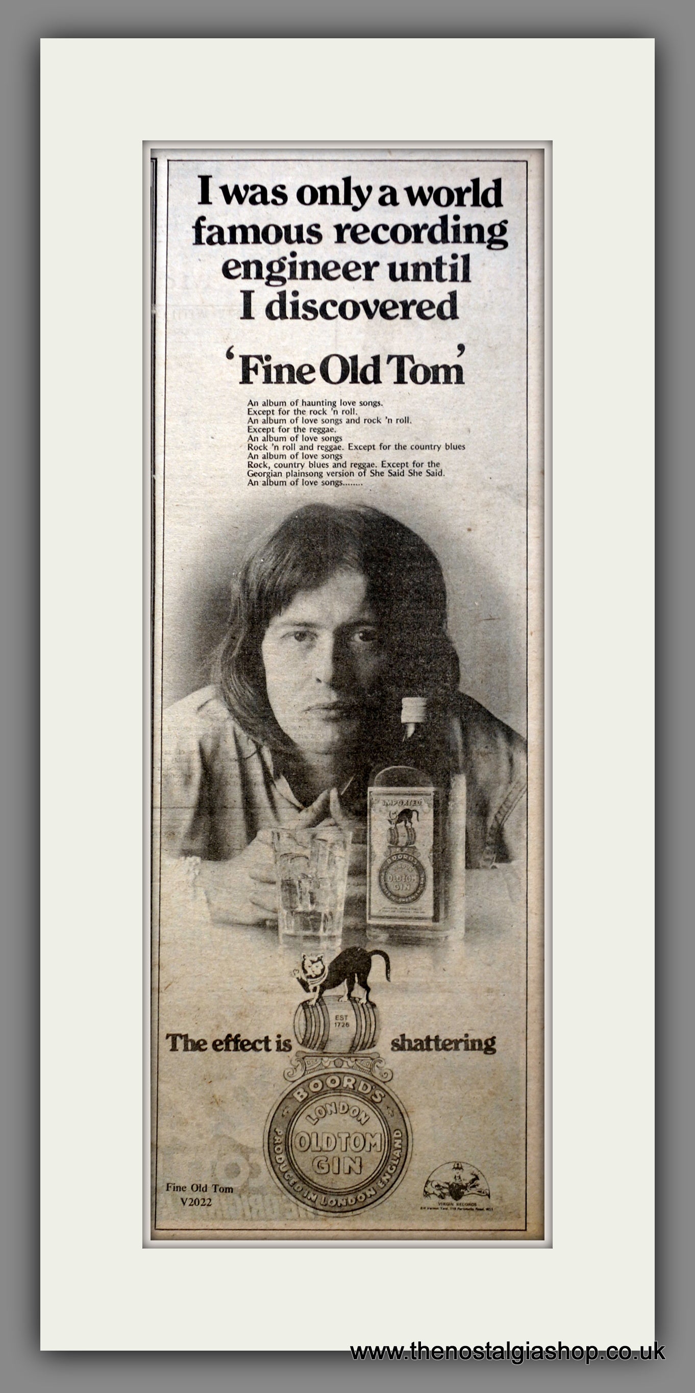 Fine Old Tom. Original Advert 1975 (ref AD200504) – The Nostalgia Shop