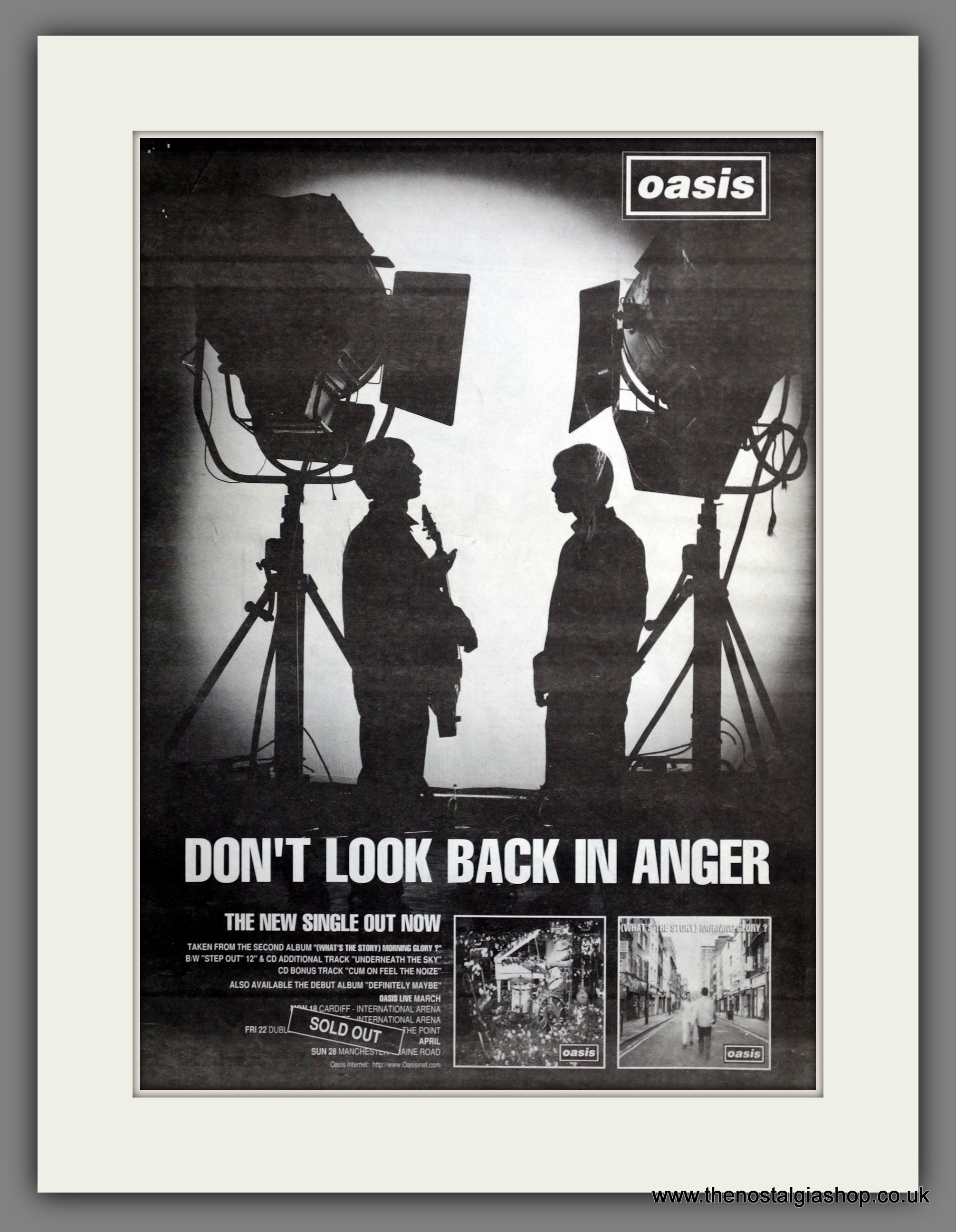 Oasis Don't Look Back In Anger. Large Original advert 1996 (ref AD1541 ...