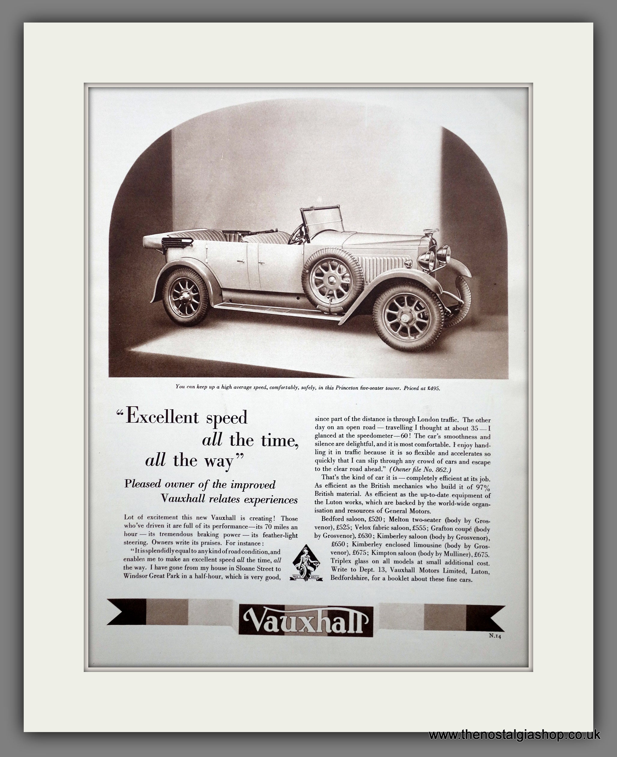 Vauxhall Princeton Tourer. Original Advert 1929 (ref AD301084) – The ...