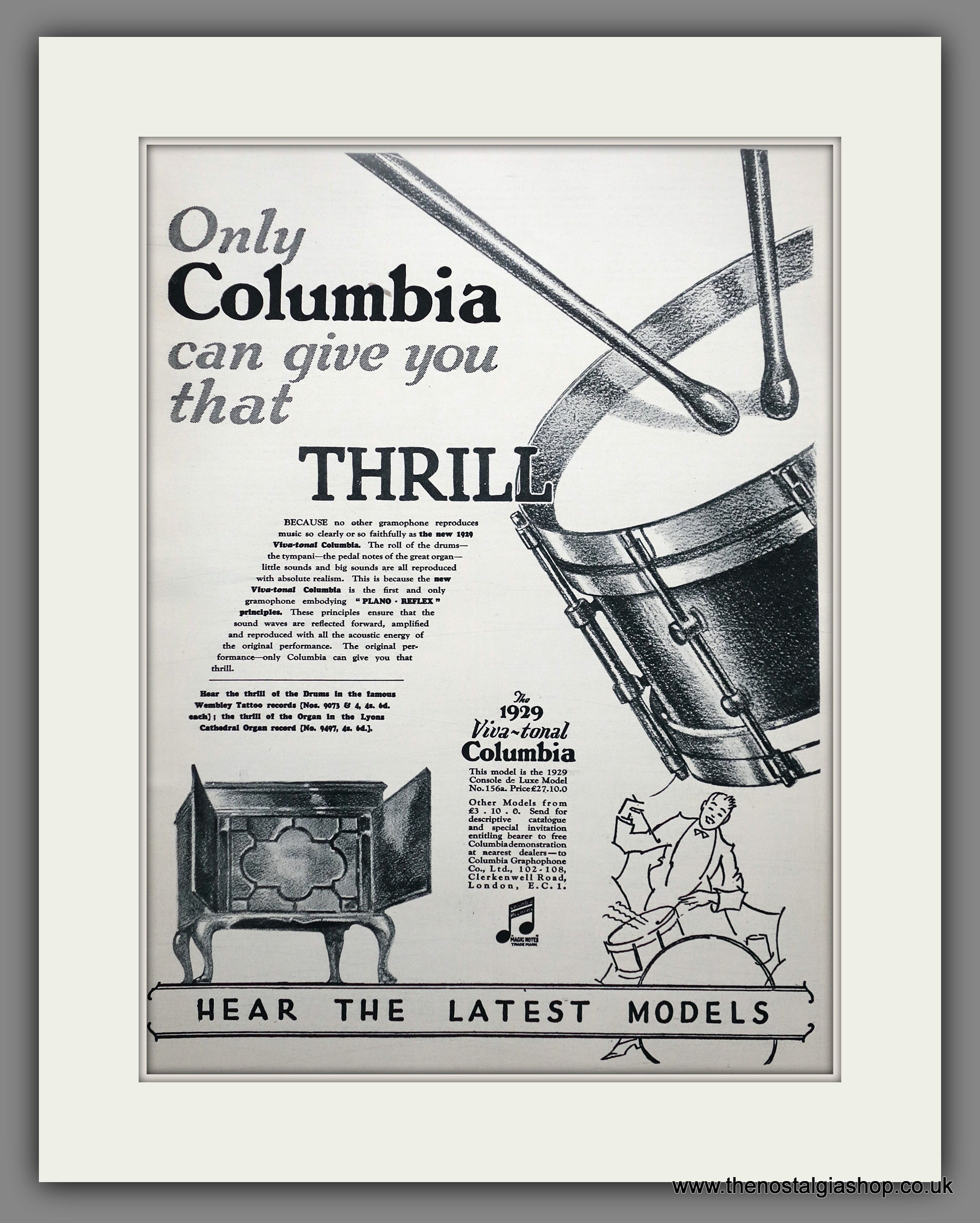 Columbia Viva-Tonal Gramophone. Original Advert 1928 (ref AD301097 ...