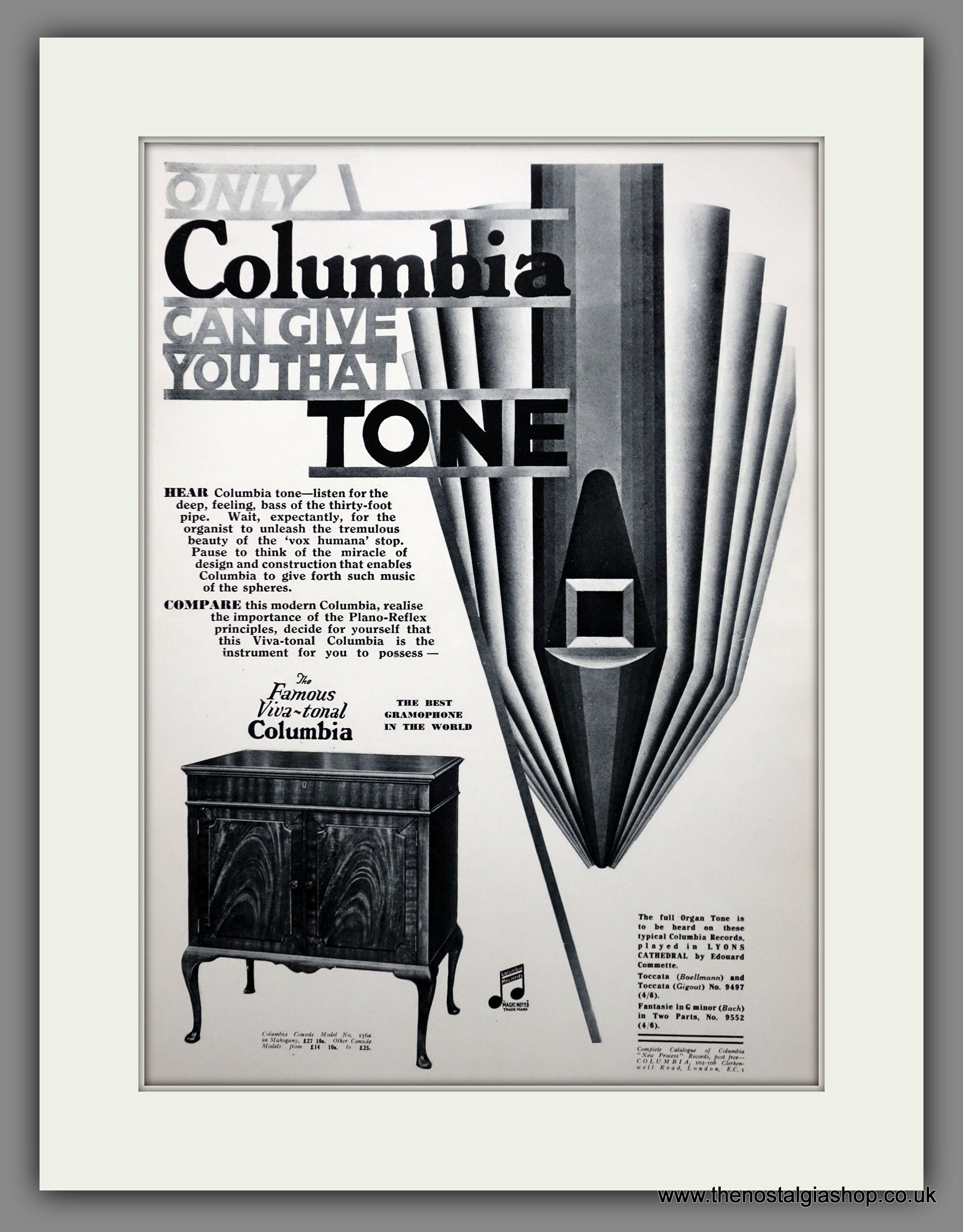 Columbia Viva-Tonal Gramophone. Original Advert 1929 (ref AD301098 ...