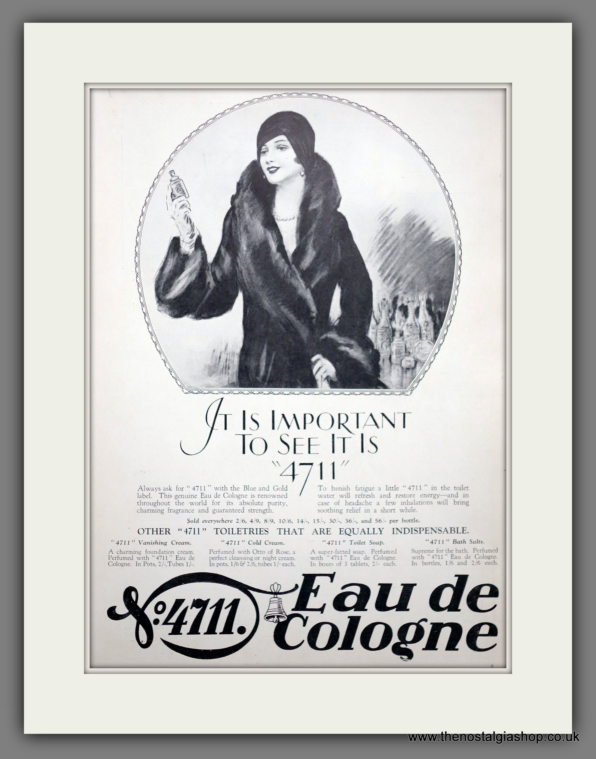 Cologne Advertisement 1940s Parfumerie Vintage Perfume Advertisement