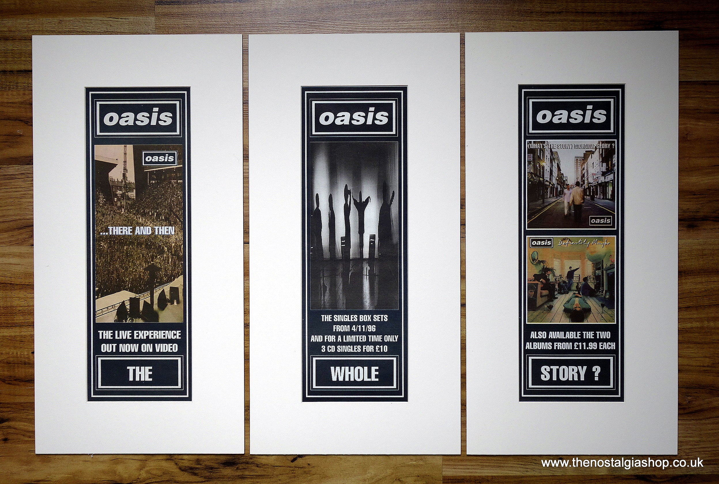 Oasis. The Whole Story. Set of 3 Original Adverts 1996 (ref AD200049 ...