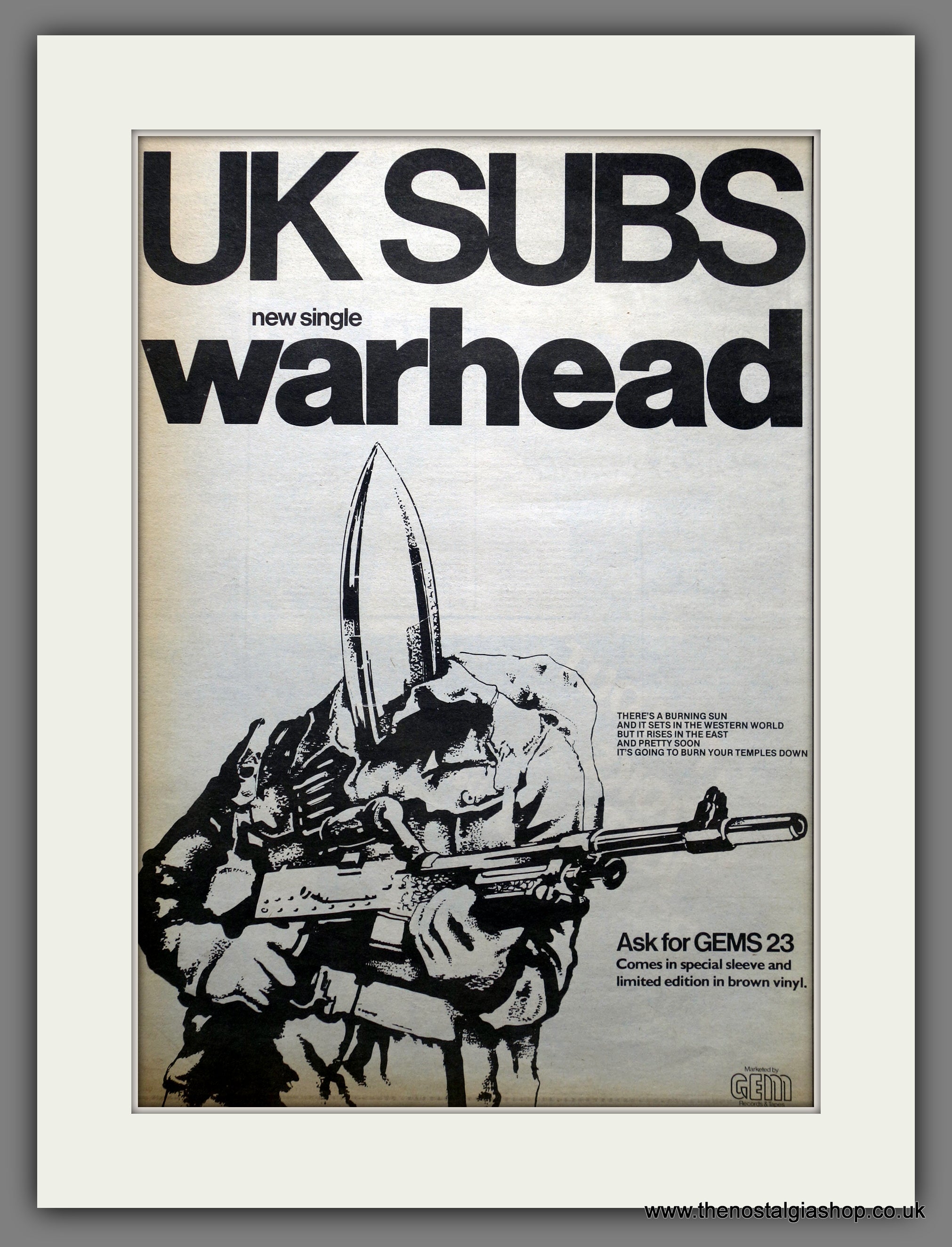 Uk Subs Warhead. Original Advert 1980 (ref AD15485) – The Nostalgia Shop
