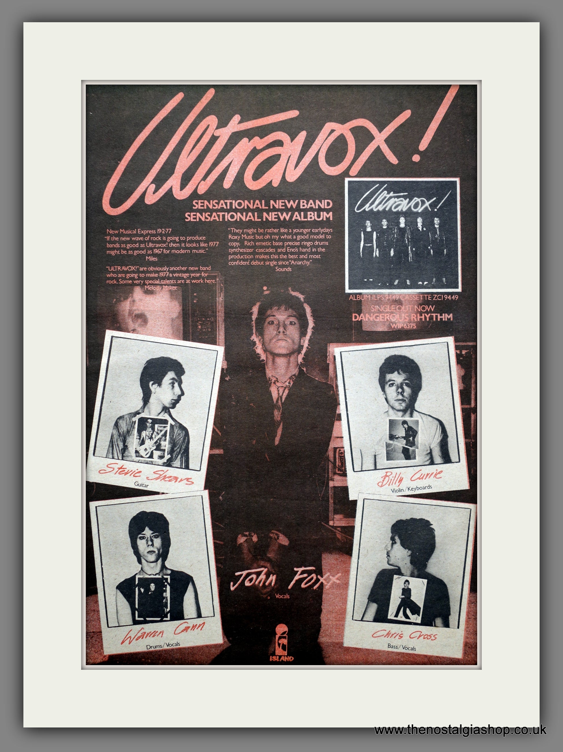 Ultravox Dangerous Rhythm. Original Advert 1977 (ref AD15509) – The ...