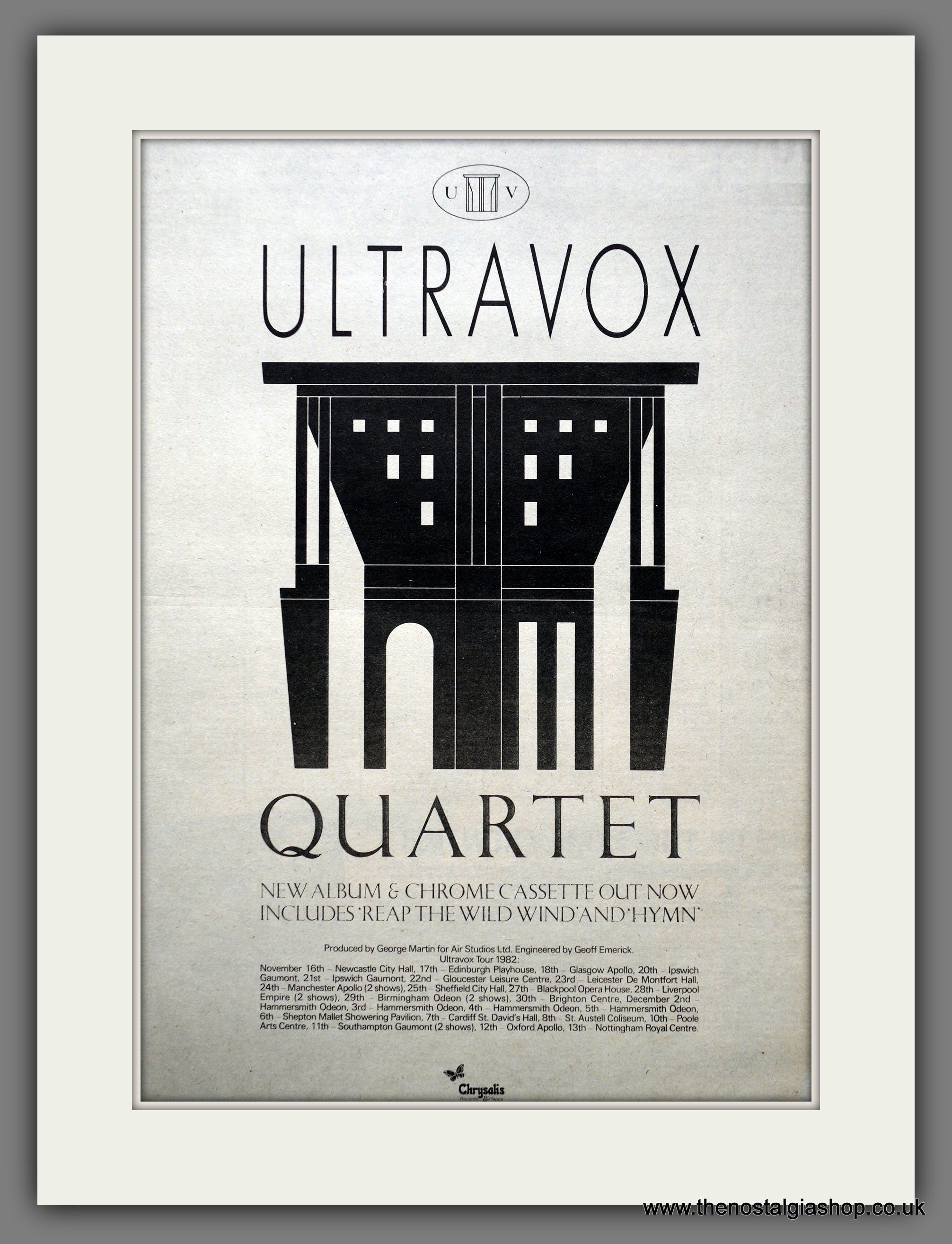 Ultravox Quartet. Original Advert 1982 (ref AD15517) – The Nostalgia Shop