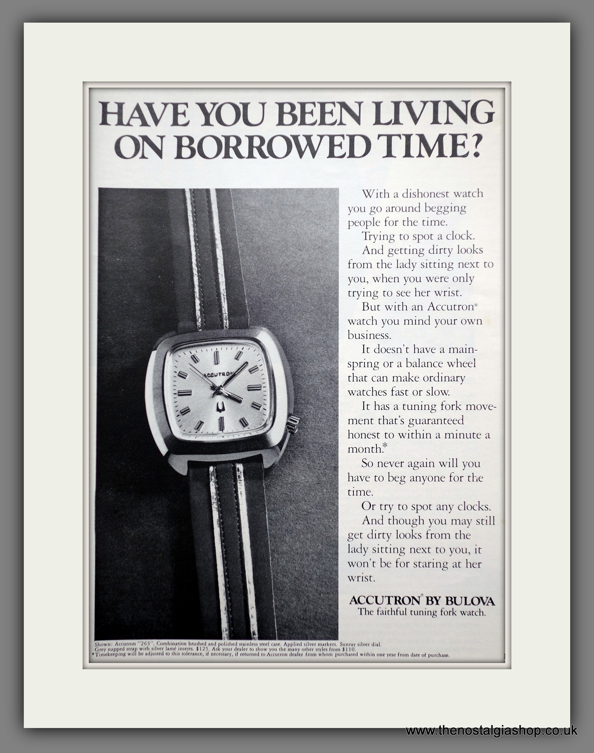Bulova Watches. Original Advert 1972 (ref AD60905) – The Nostalgia Shop