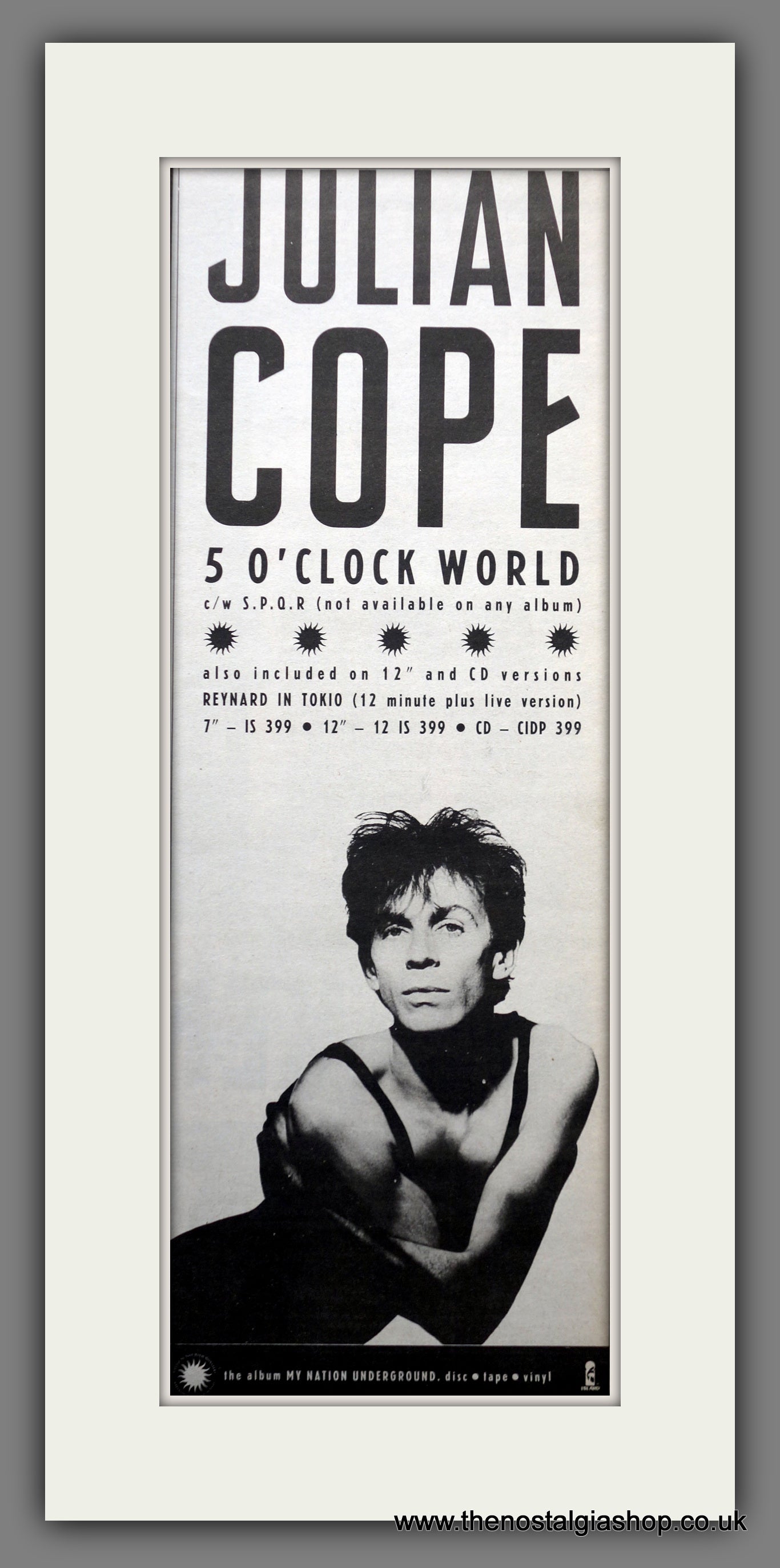 Julian Cope 5 O'Clock World. Original Advert 1989 (ref AD200697) – The ...