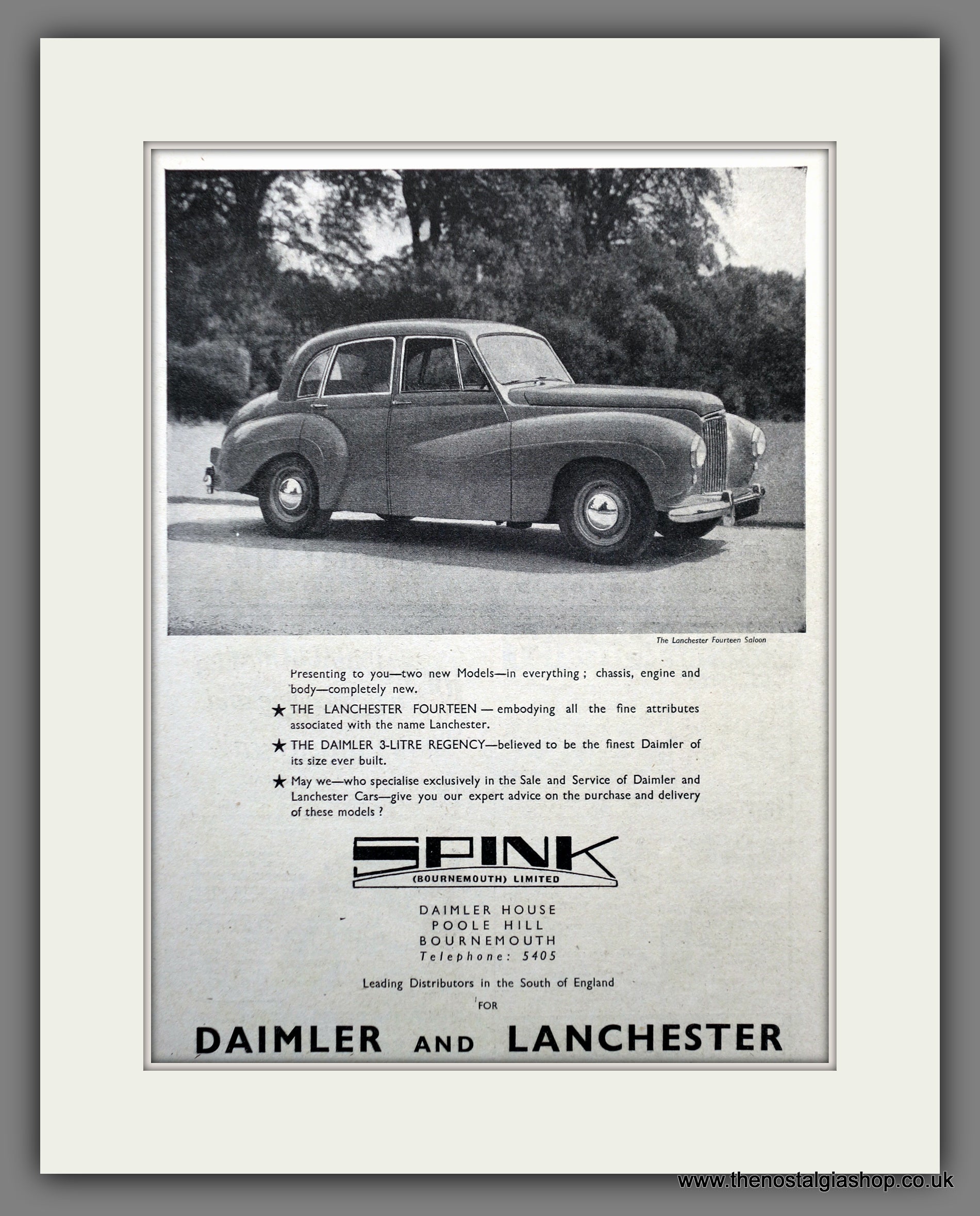 Lanchester Fourteen Motor Cars 1952 Original Advert (ref AD60944) – The ...