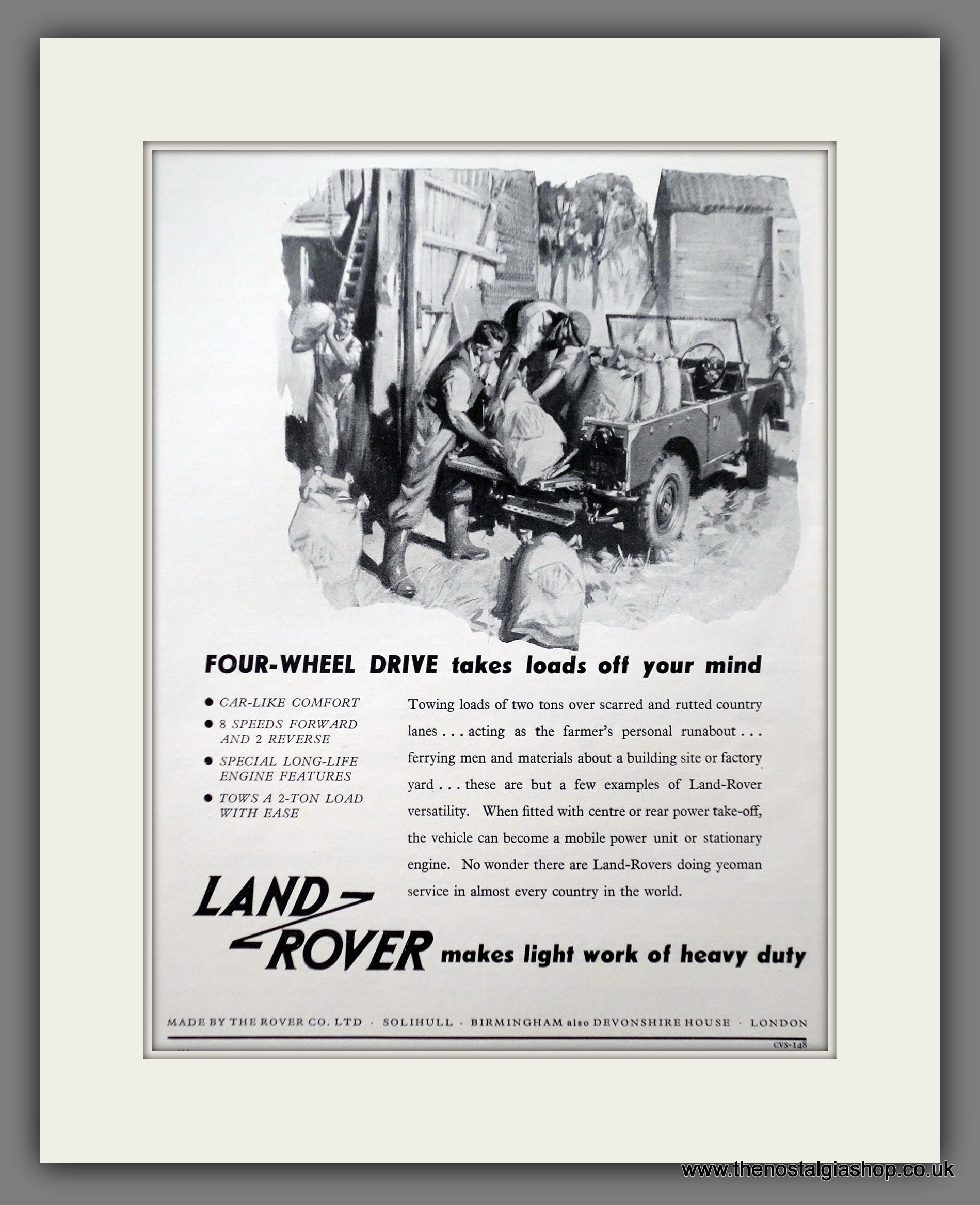 Land Rover. 1955 Original Advert (ref AD61005) – The Nostalgia Shop