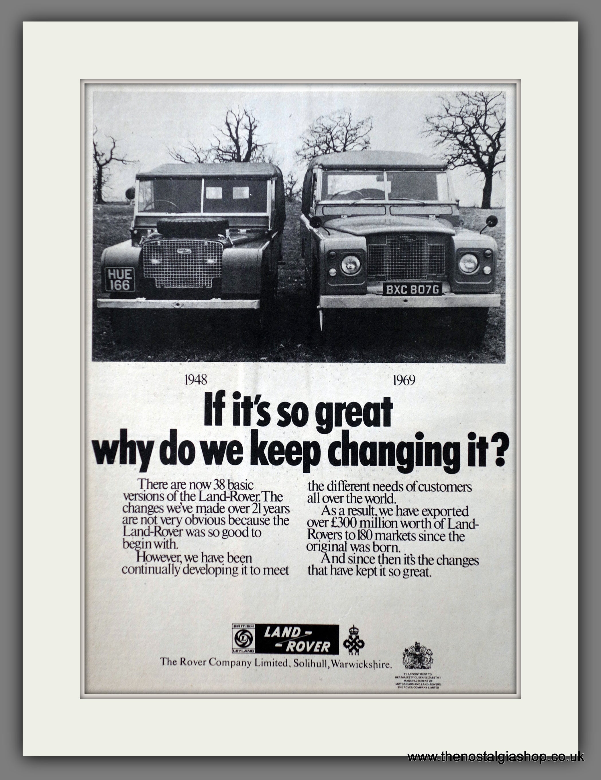 Land Rover. 1969 Original Advert (ref AD61018) – The Nostalgia Shop
