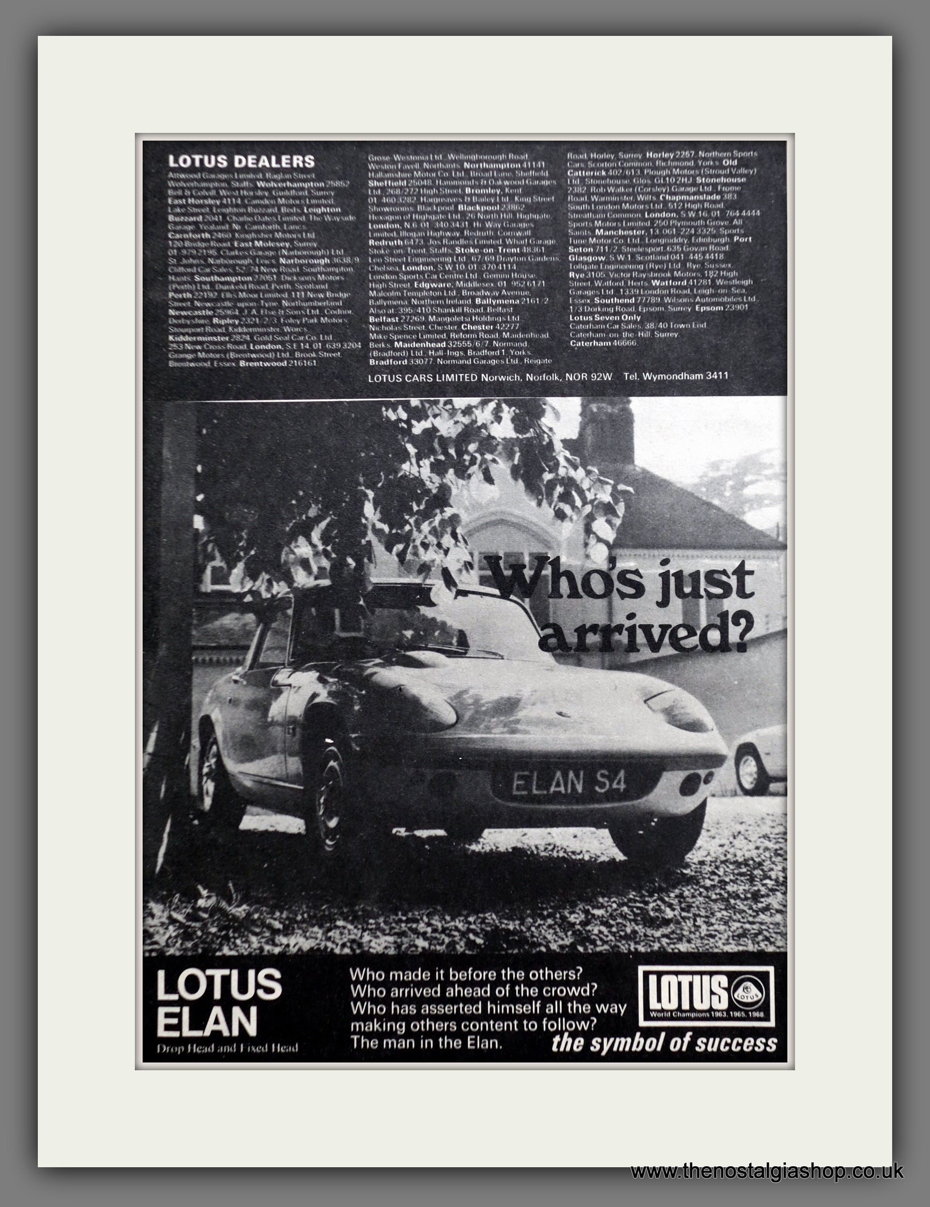 Lotus Elan 1970 Original Advert (ref AD60979) – The Nostalgia Shop