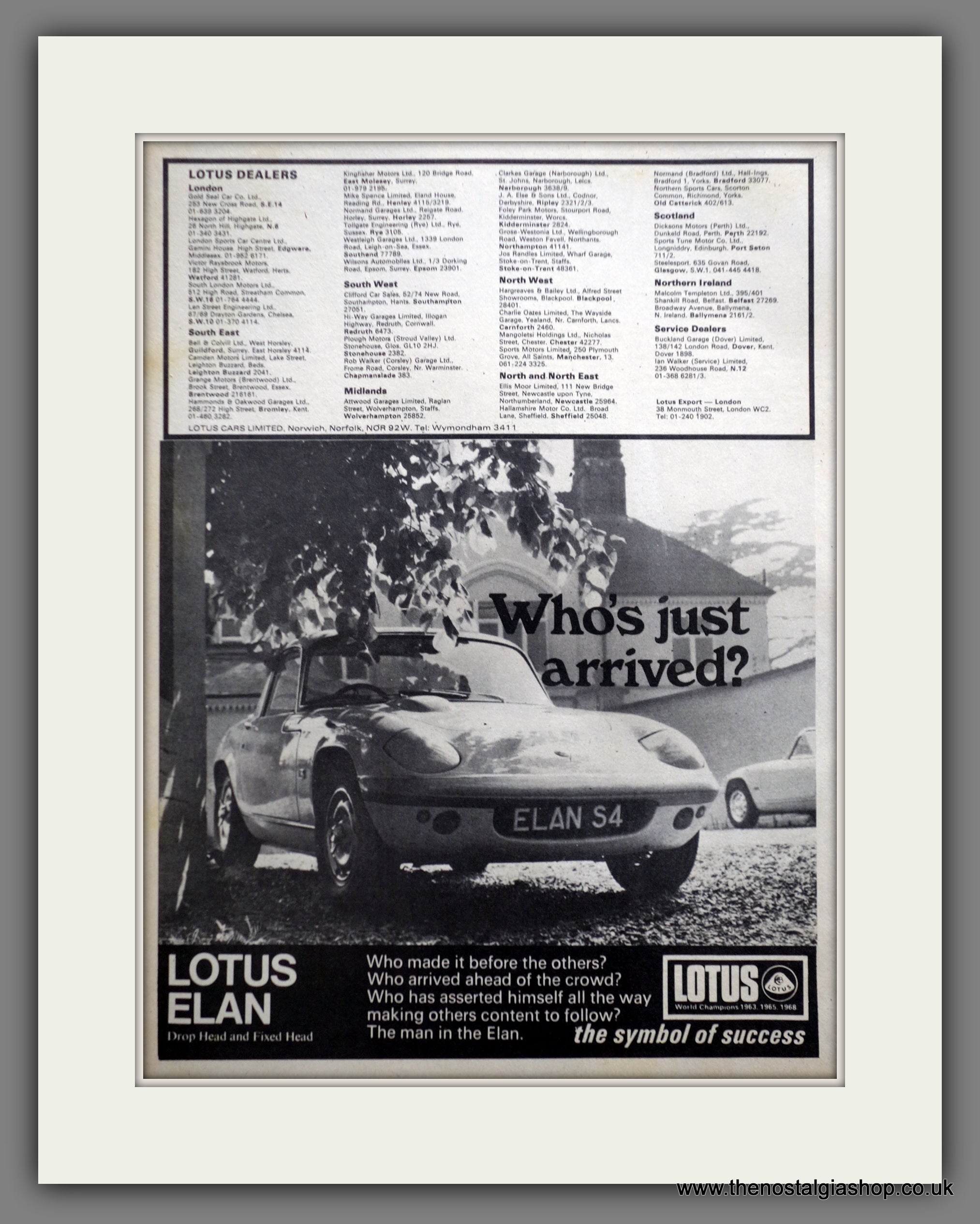 Lotus Elan 1970 Original Advert (ref AD60981) – The Nostalgia Shop