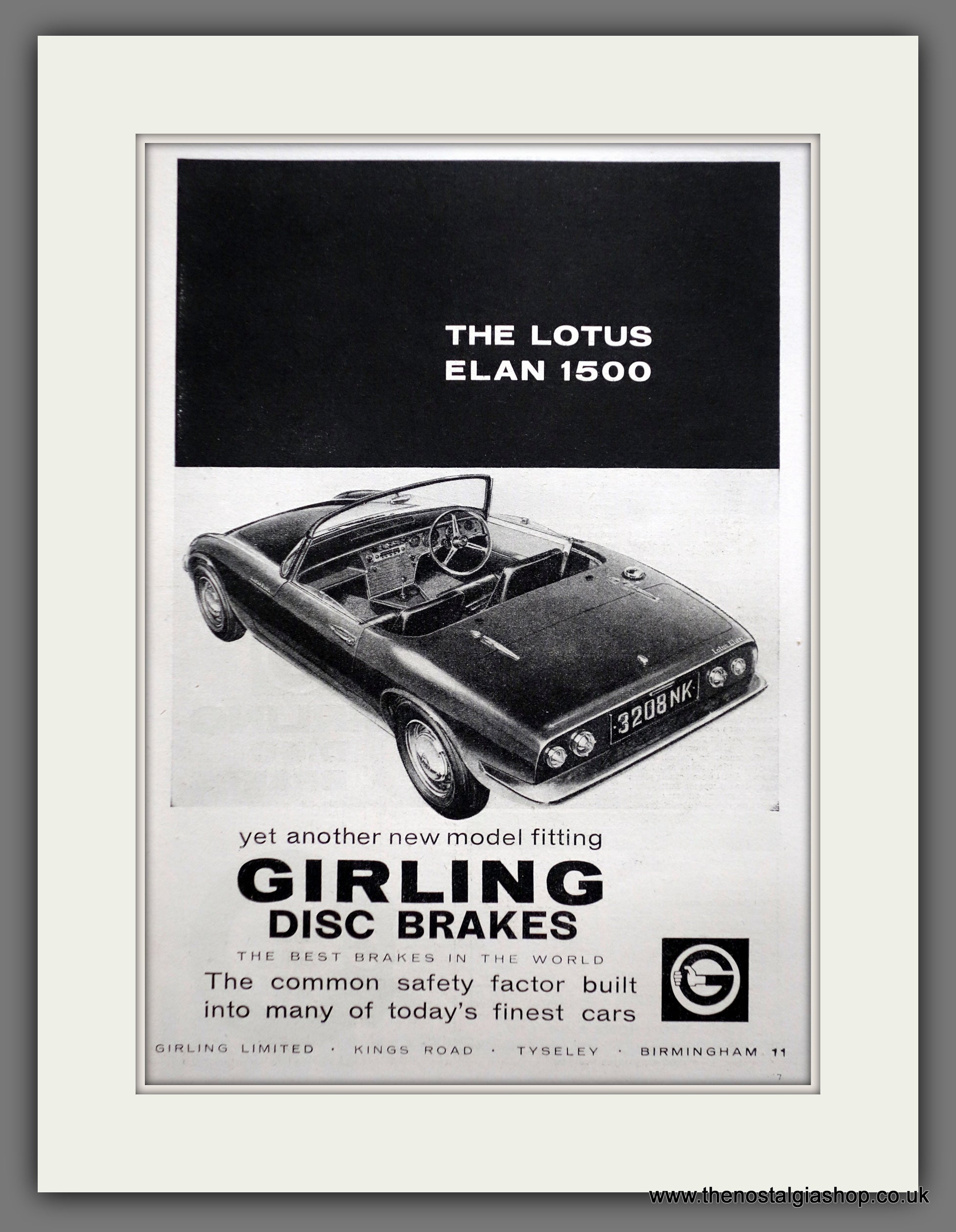 Lotus Elan 1962 Original Advert (ref AD60994) – The Nostalgia Shop