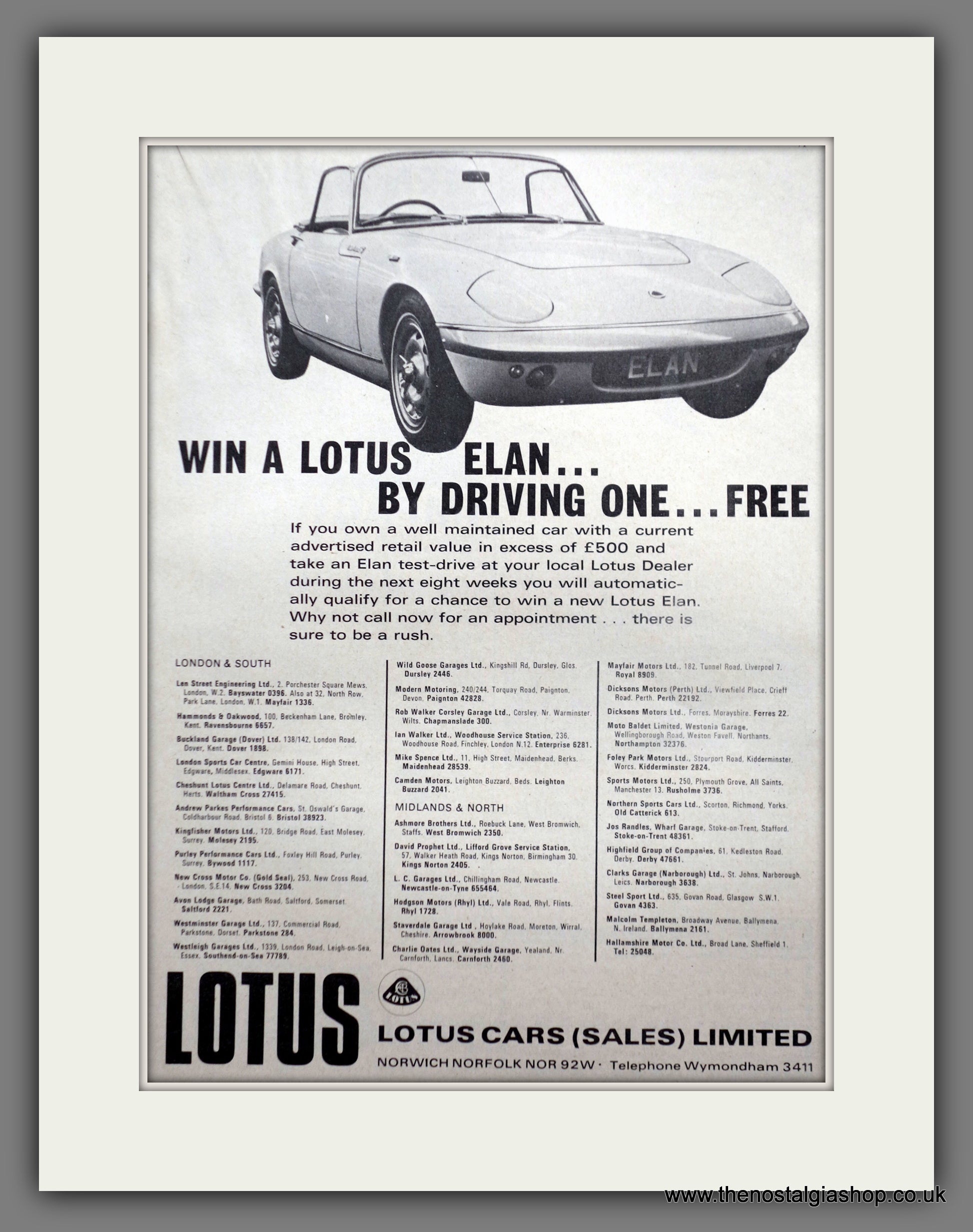 Lotus Elan 1967 Original Advert (ref AD60995) – The Nostalgia Shop