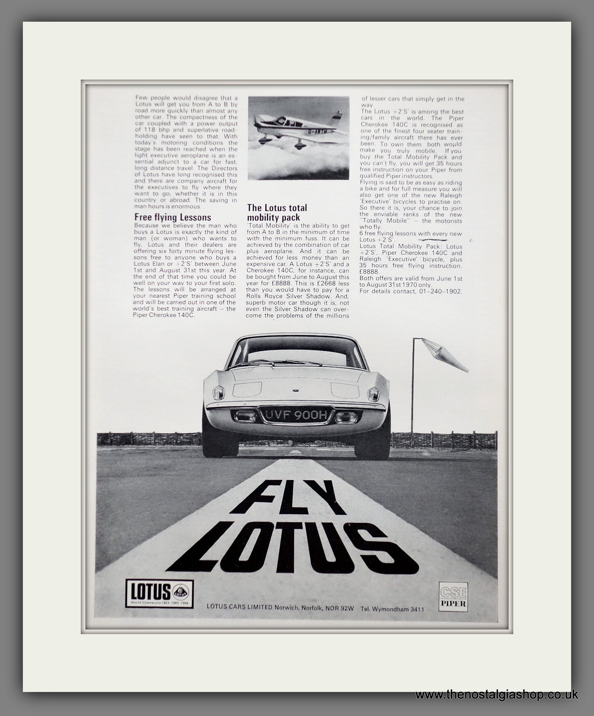 Lotus Cars Ltd 1970 Original Advert (ref AD61025) – The Nostalgia Shop