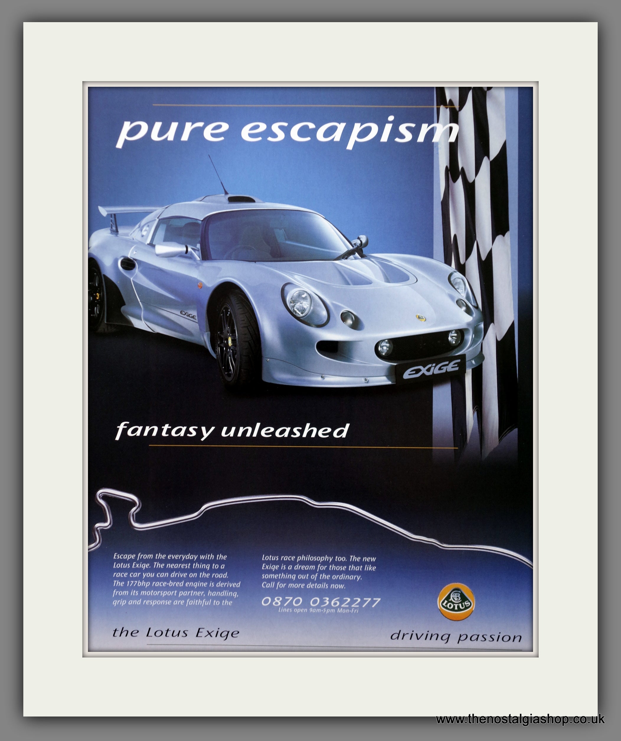 Lotus Exige. 2000 Original Advert (ref AD61067) – The Nostalgia Shop