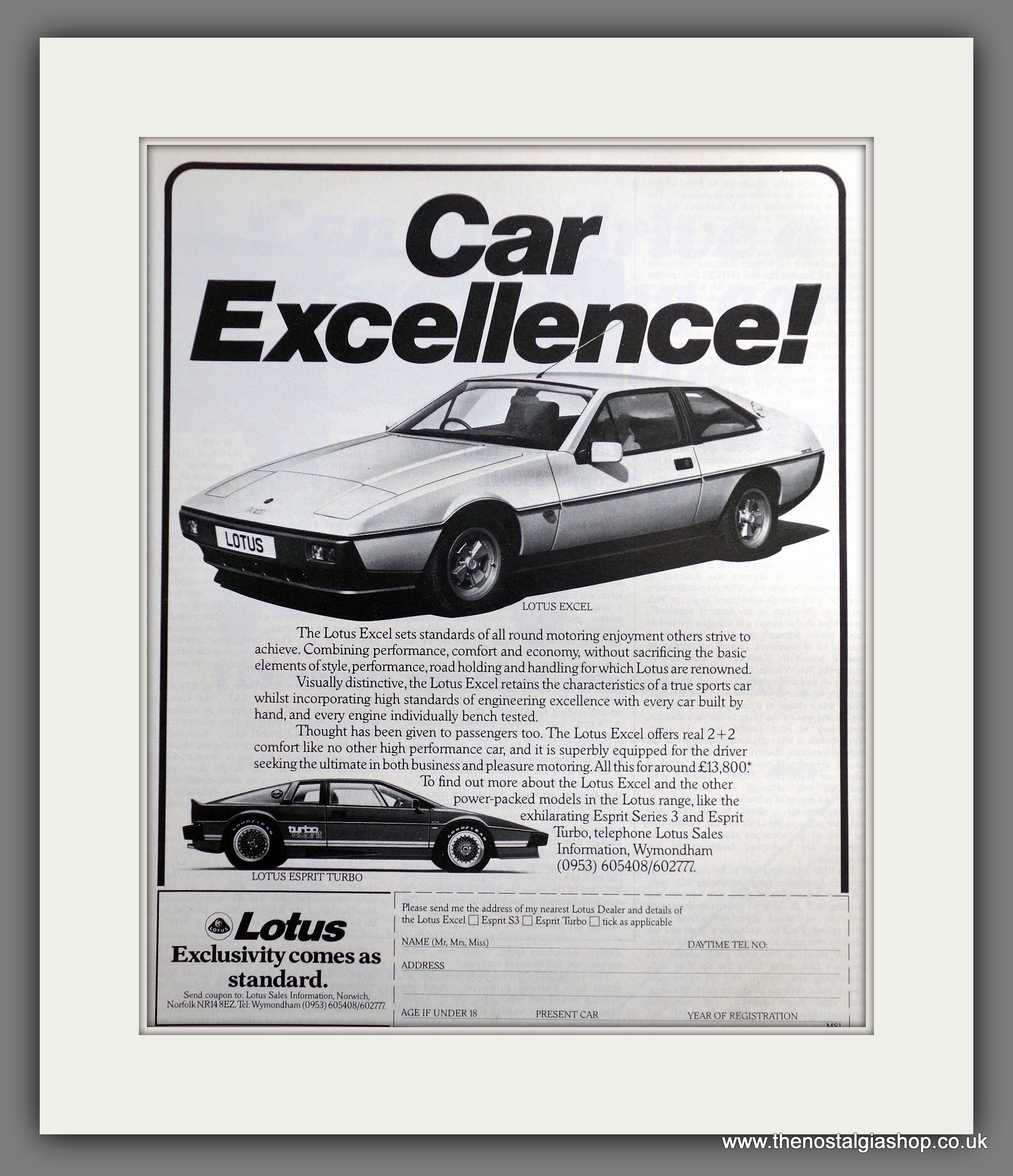 Lotus. 1983 Original Advert (ref AD61073) – The Nostalgia Shop