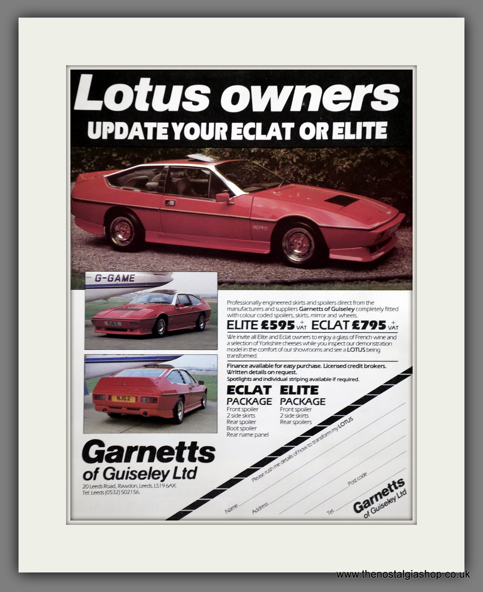 Lotus Elite & Eclat. 1984 Original Advert (ref AD61154) – The Nostalgia ...