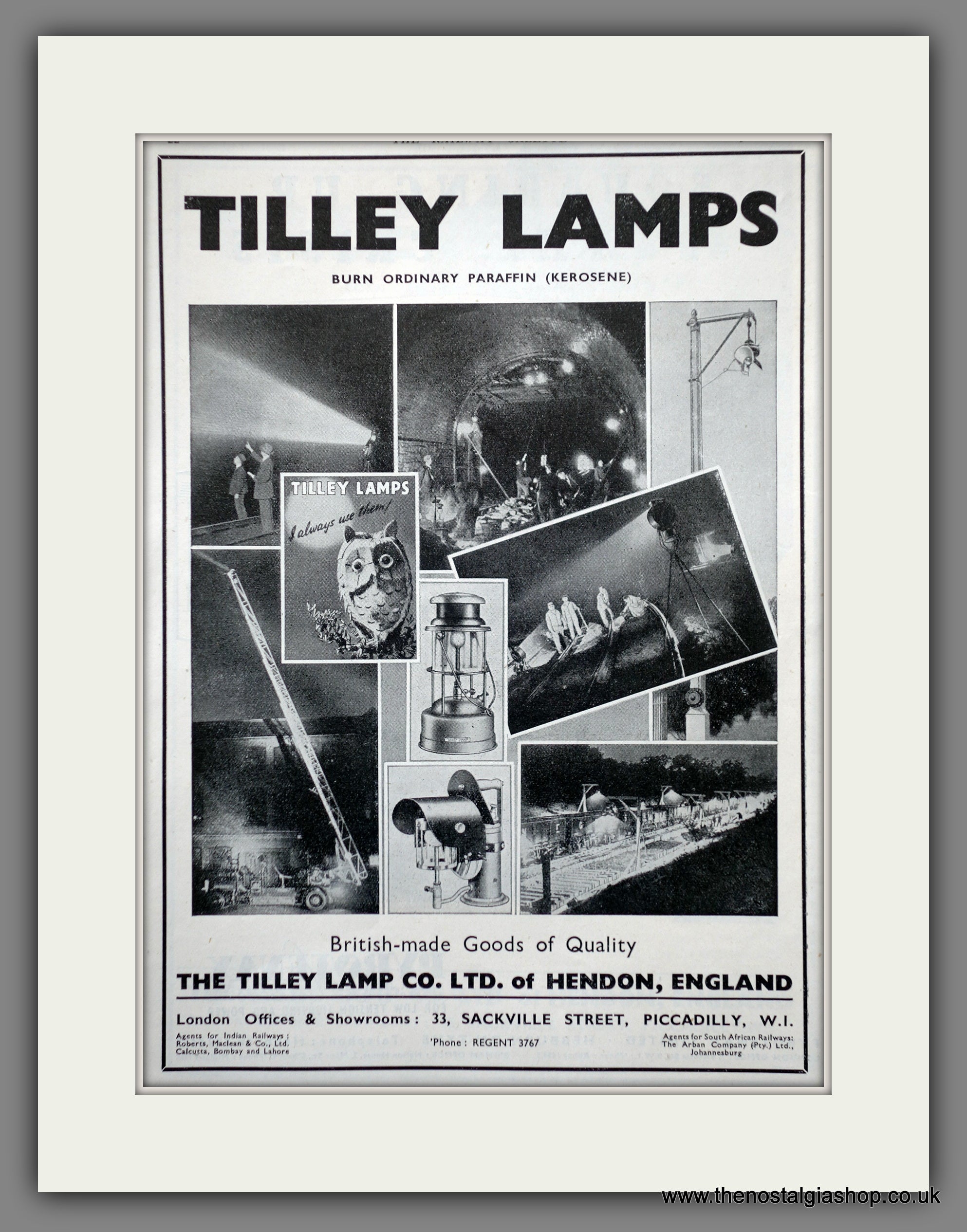 Tilley Lamps. Original Advert 1948 (ref AD61088) – The Nostalgia Shop